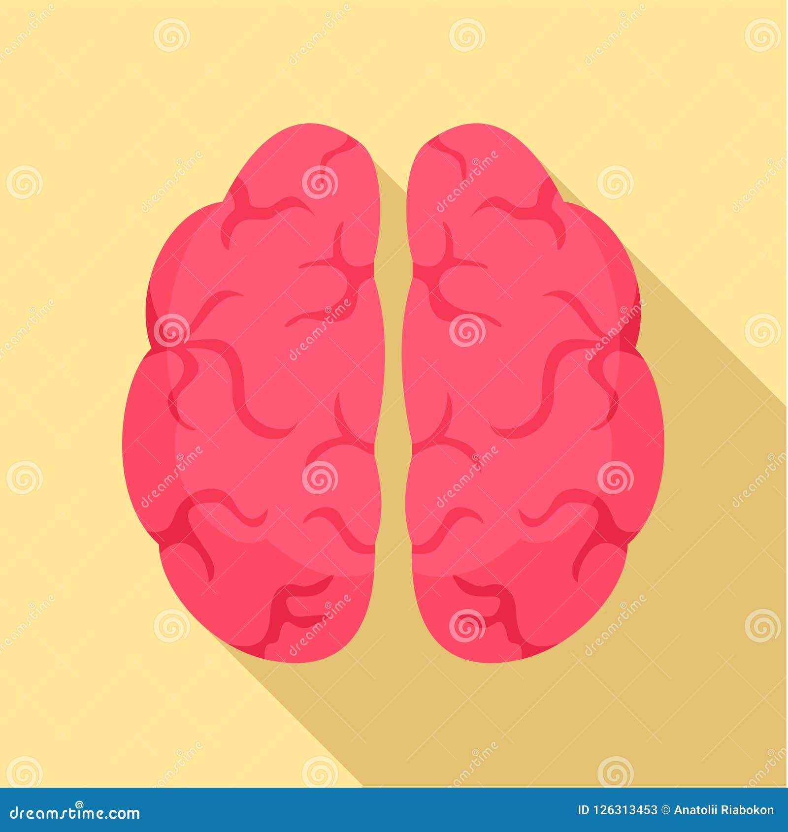Brain icon, flat style stock vector. Illustration of angles - 126313453
