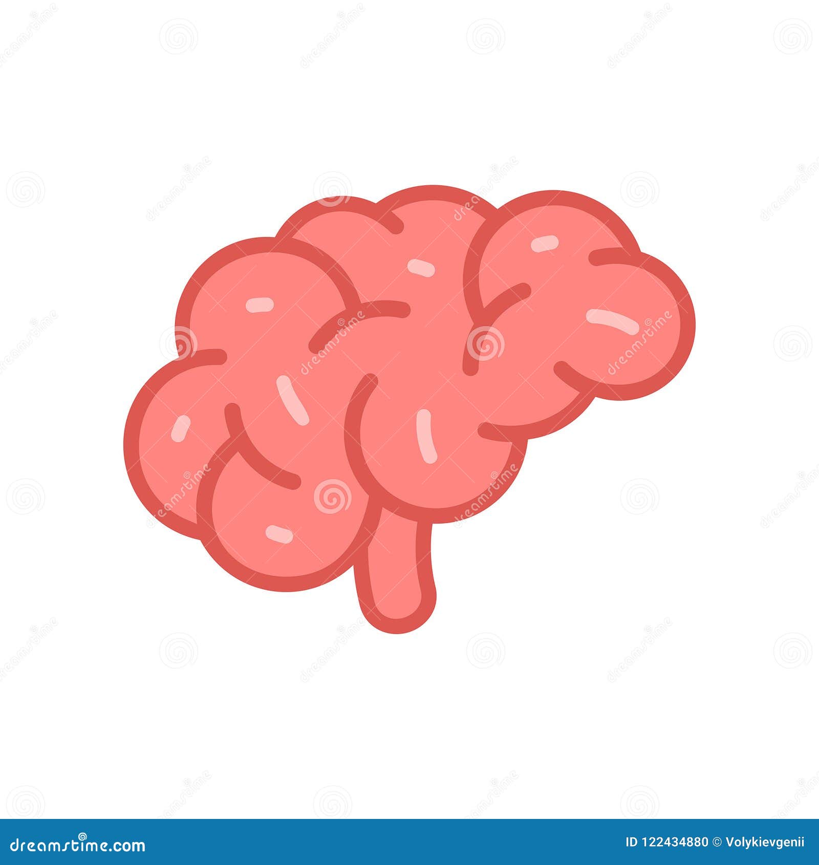 Brain Icon. flat style stock vector. Illustration of mind - 122434880