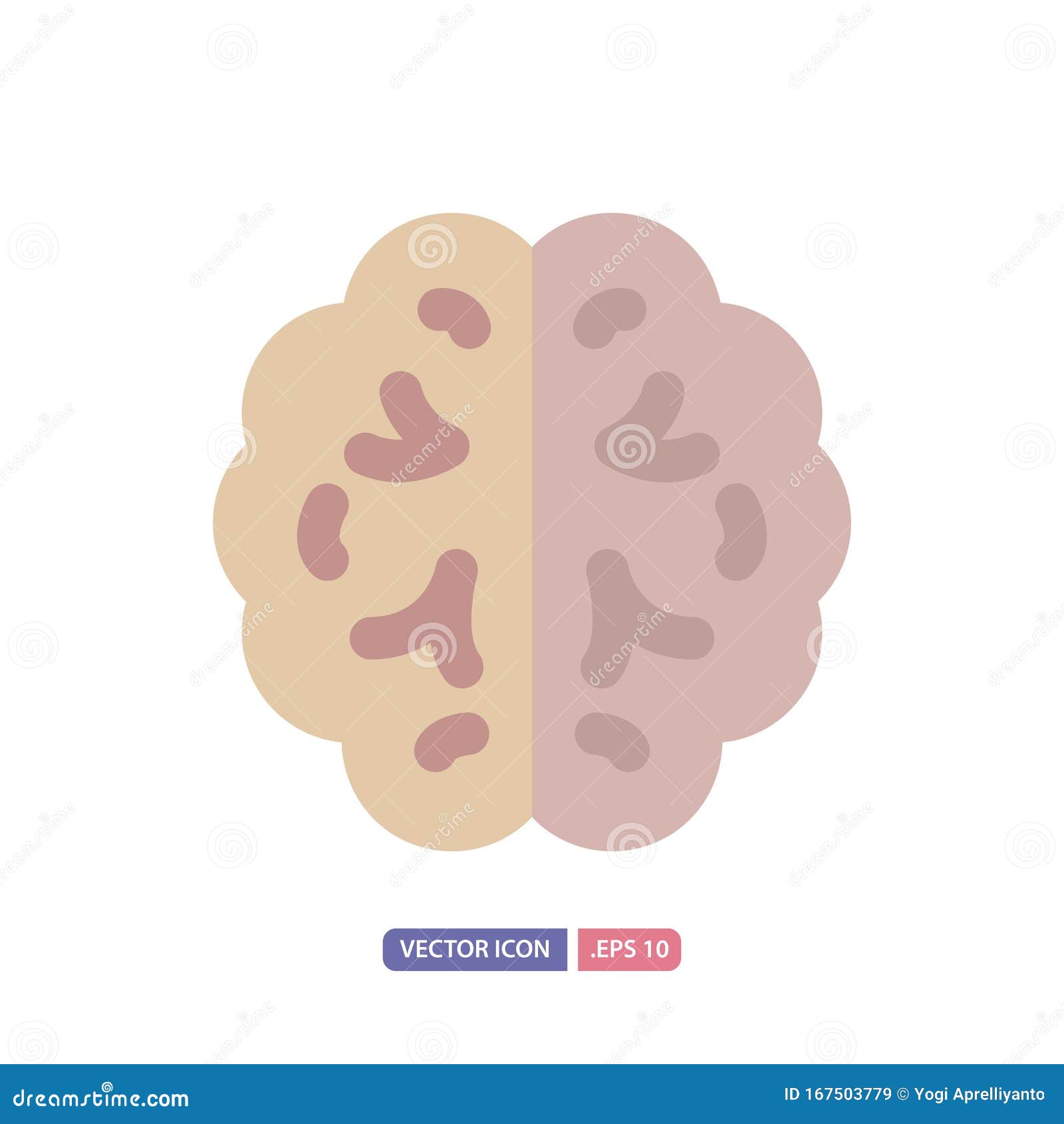 Brain Icon in Flat Style. Vector Logo Design Template. Modern Design ...