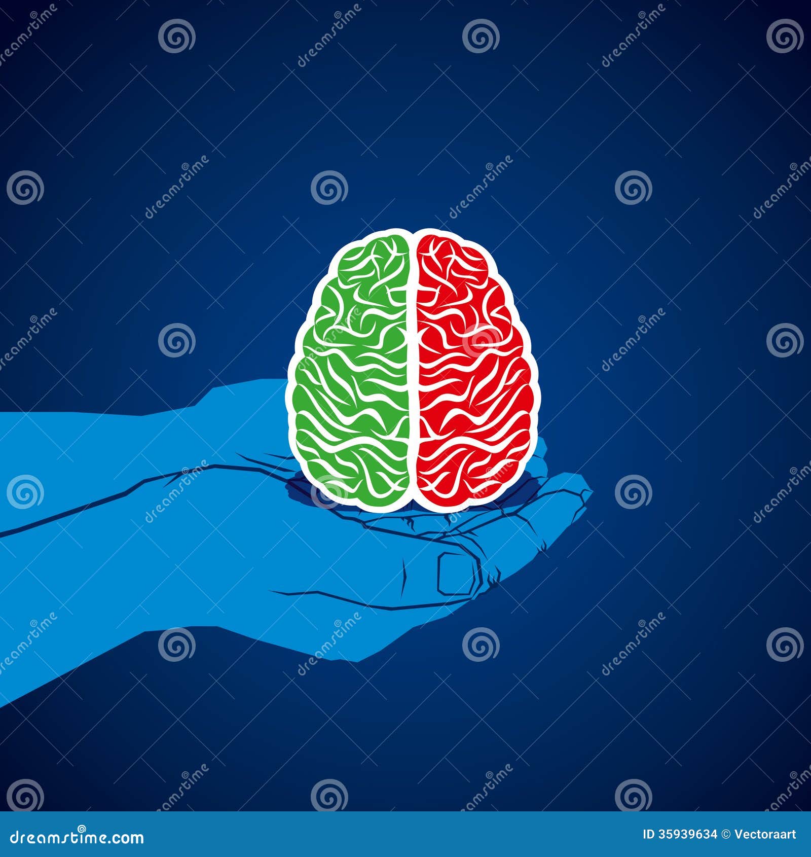 Brain icon in hand stock vector. Illustration of anatomy - 35939634