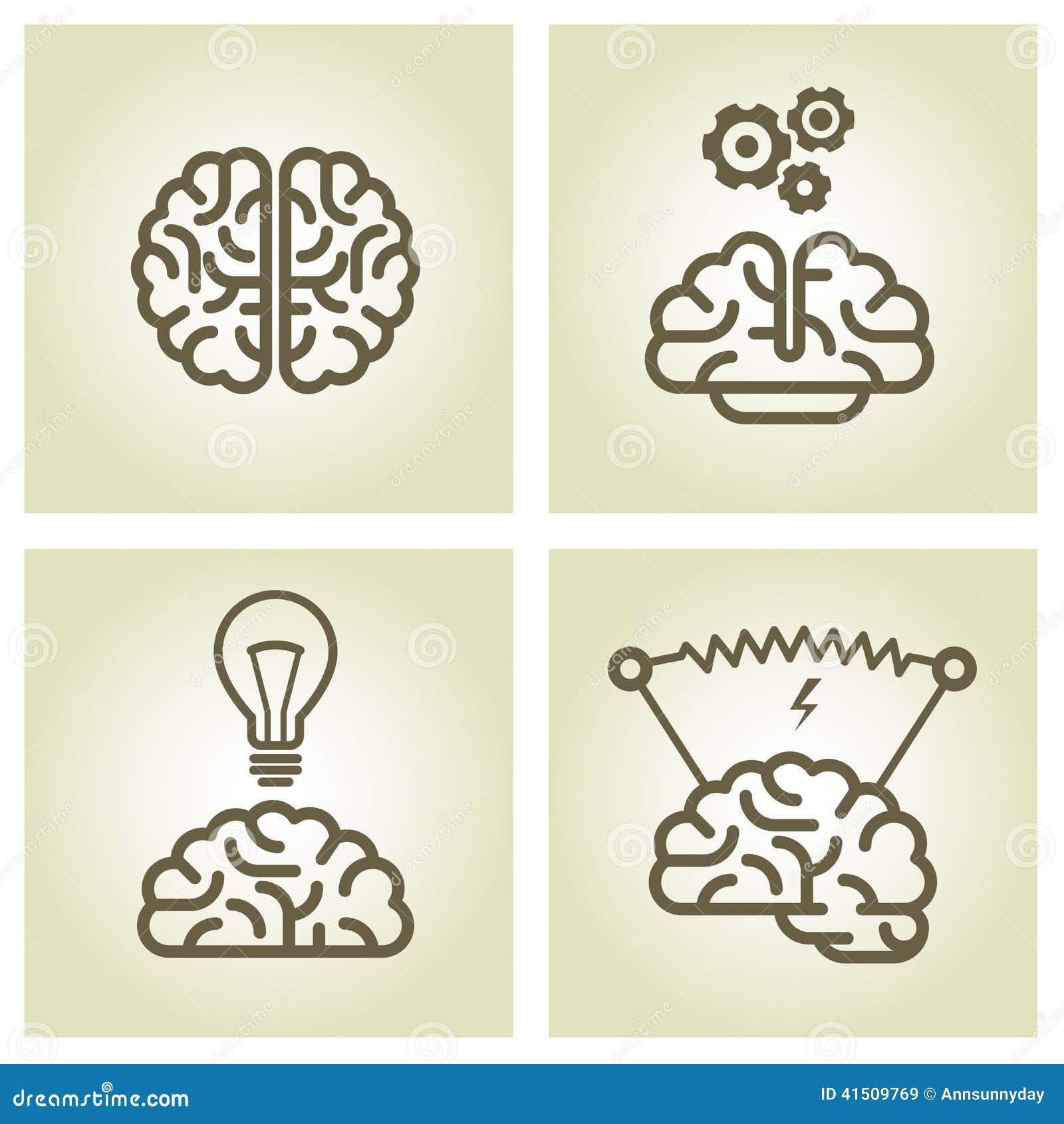 Brain Icon - Invention and Inspiration Symbols Stock Vector ...