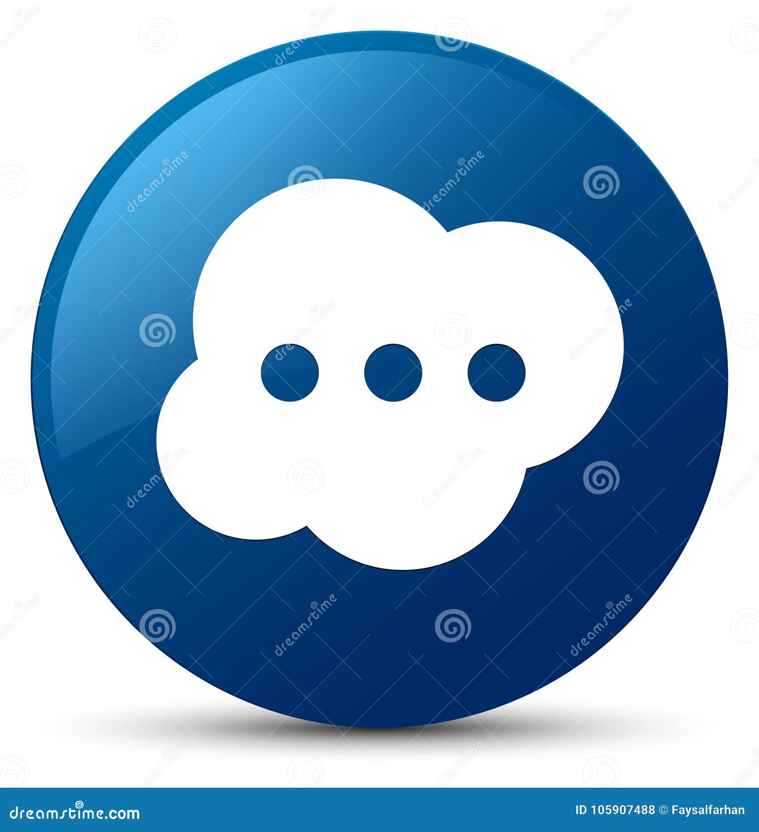 Brain Icon Blue Round Button Stock Illustration - Illustration of human ...