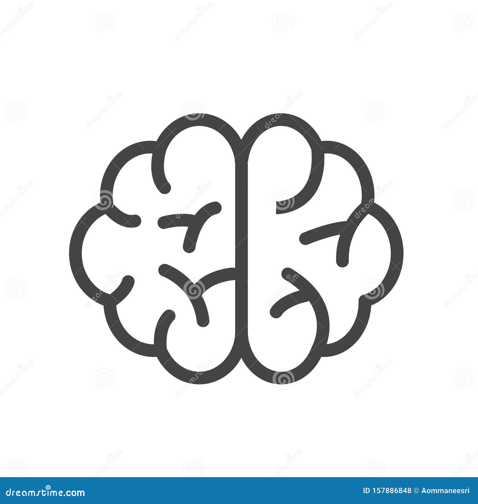Brain Icon Isolated. Modern Outline in Trendy Style on White Background ...