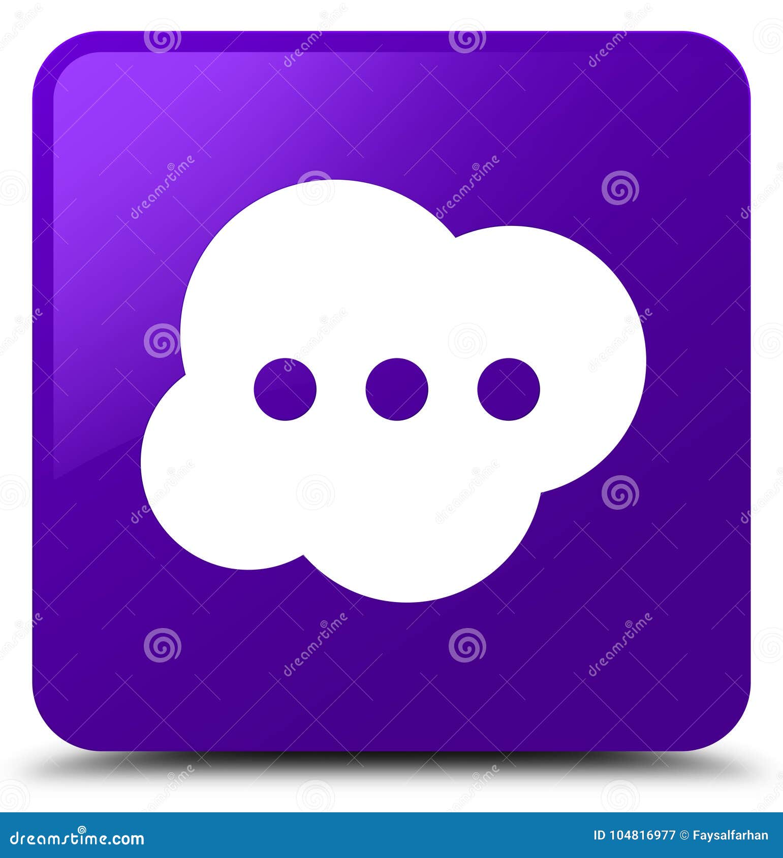 Brain Icon Purple Square Button Stock Illustration - Illustration of ...