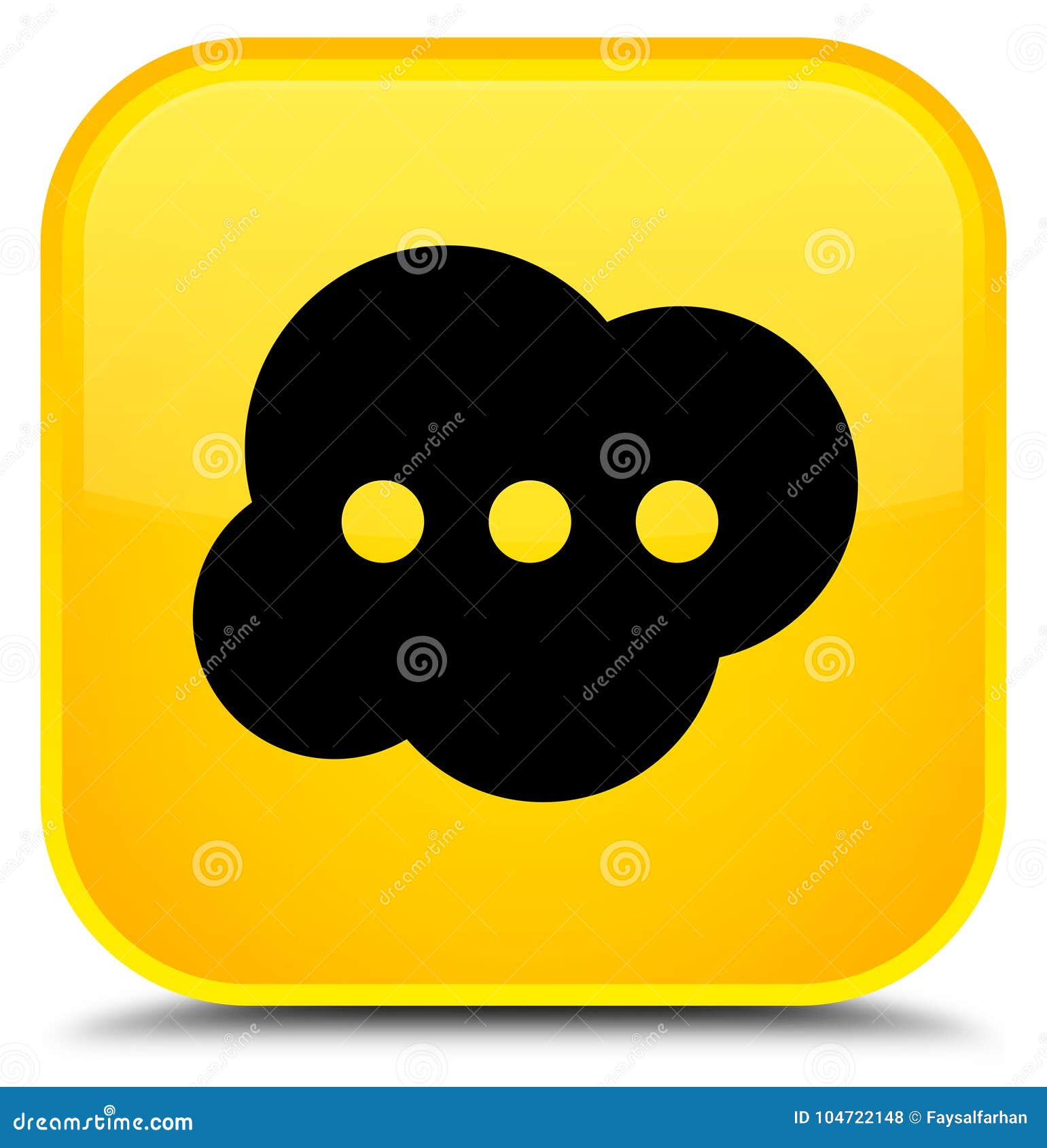 Brain Icon Special Yellow Square Button Stock Illustration ...