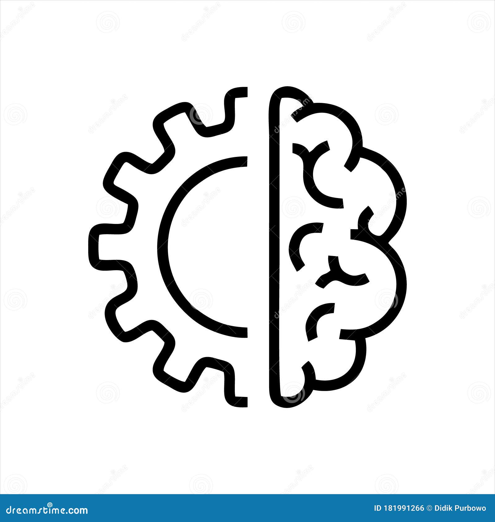 Brain Vector Icon Modern and Simple Flat Symbol for Web Site, Mobile ...