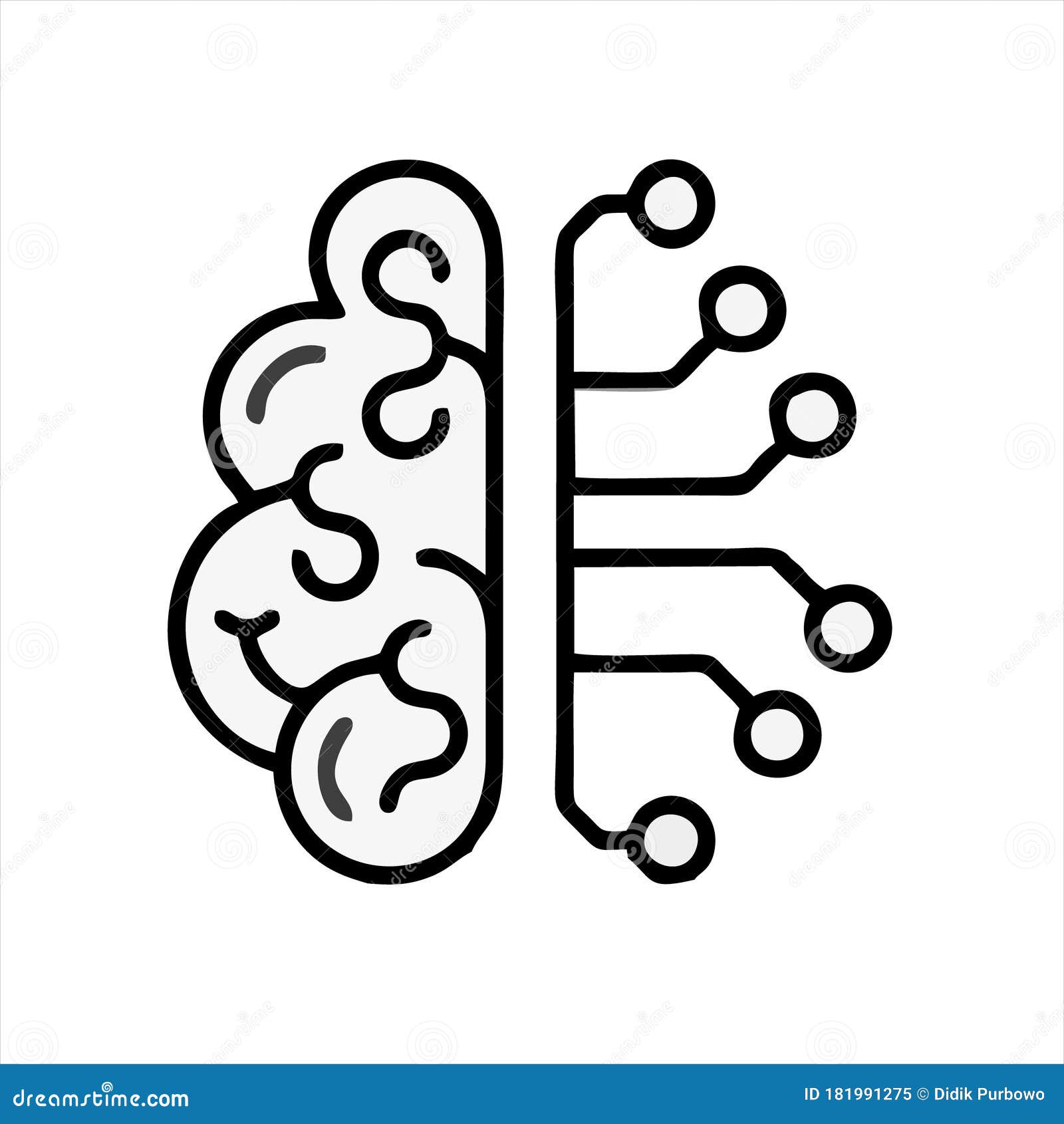 Brain Vector Icon Modern and Simple Flat Symbol for Web Site, Mobile ...