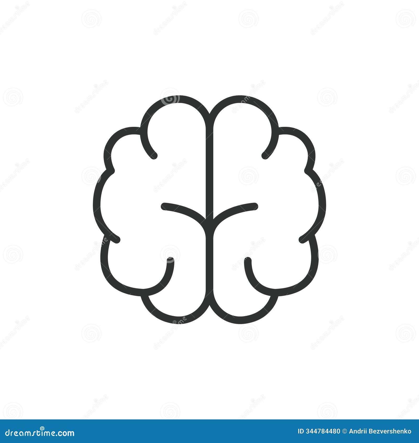 Brain, Icon in Line Design. Brain, Mind, Thinking, Intelligence ...