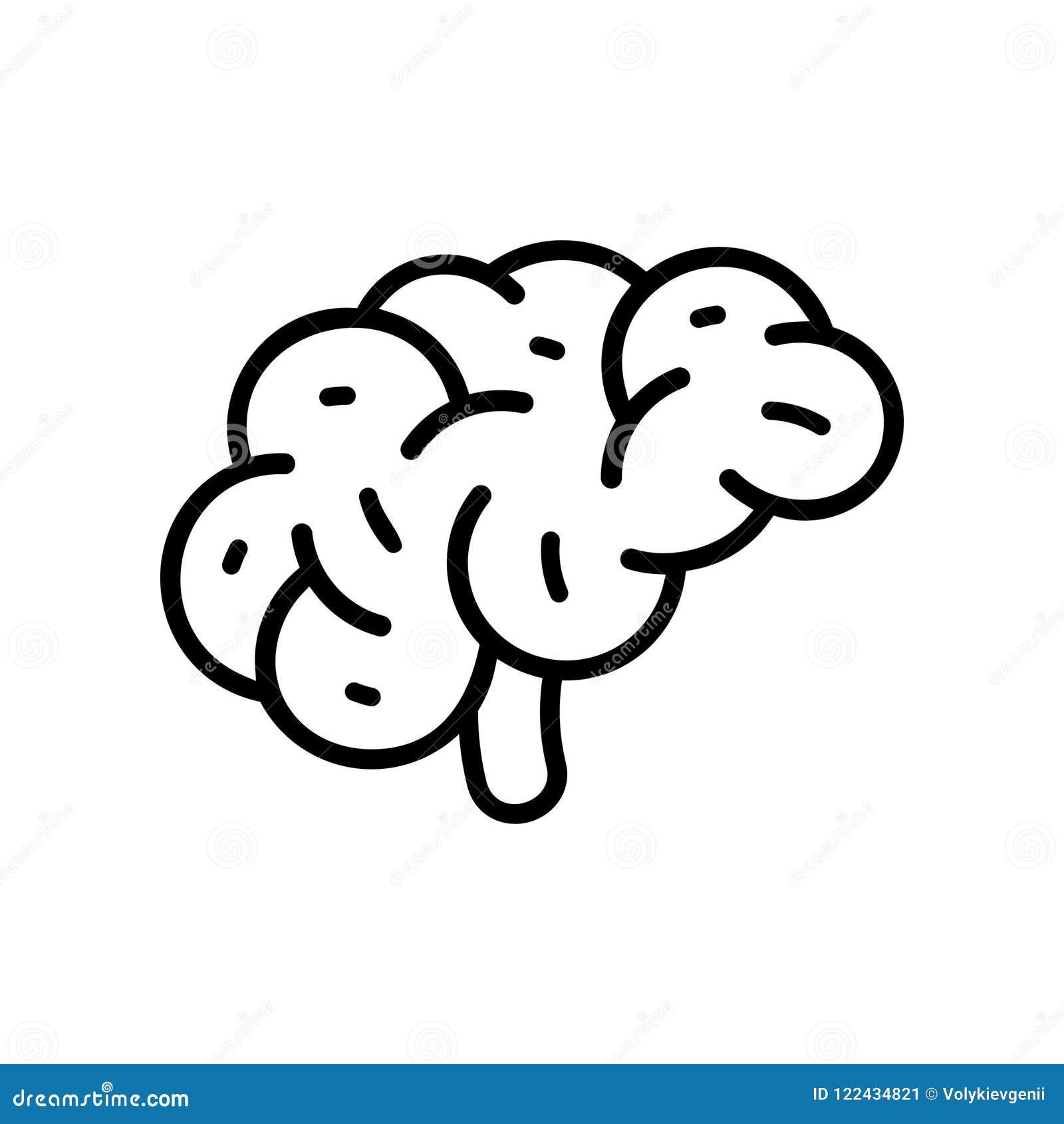 Brain Icon. line style stock vector. Illustration of creative - 122434821