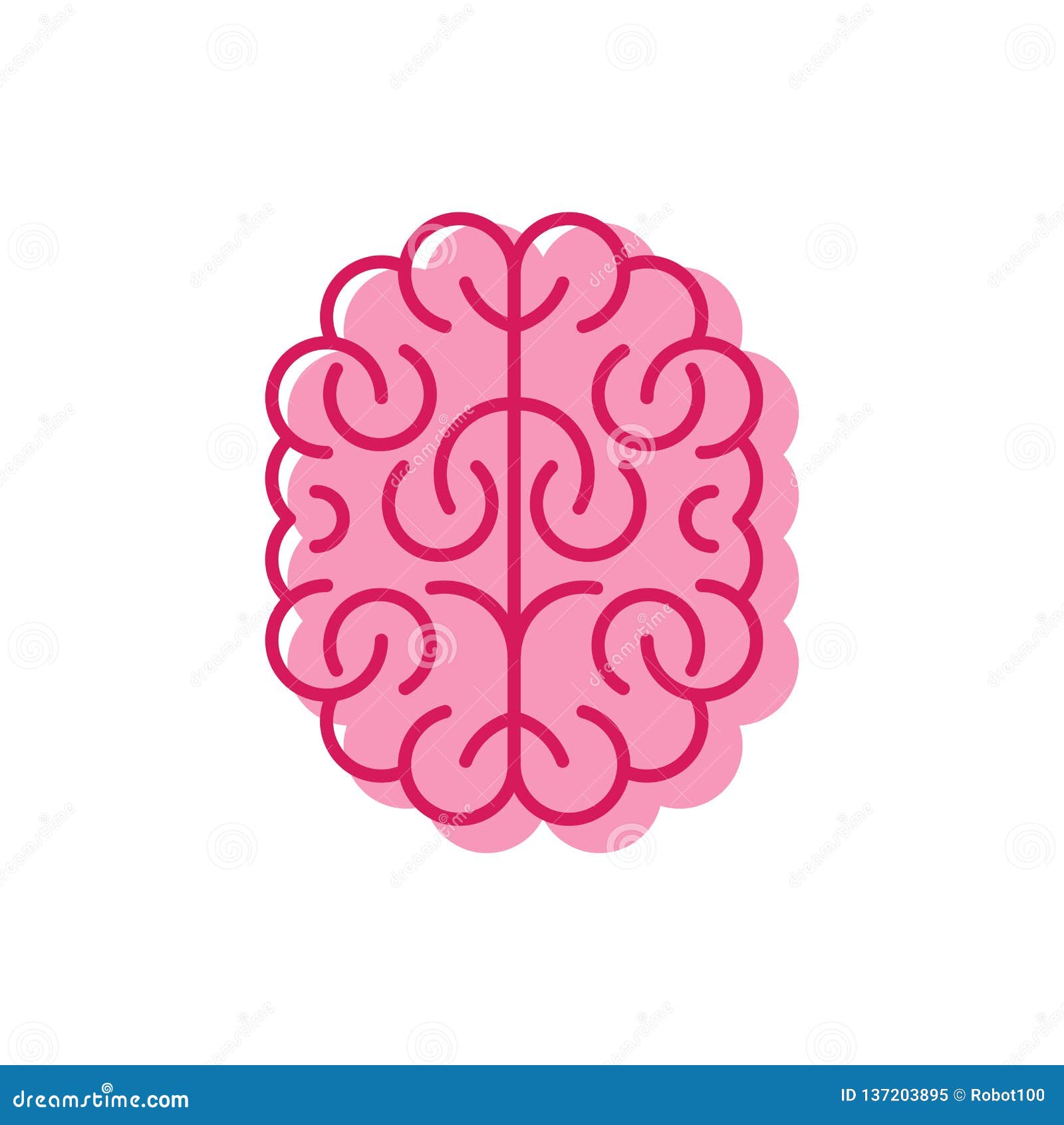 Brain Icon Linear Style. Brains Sign Stock Vector - Illustration of ...