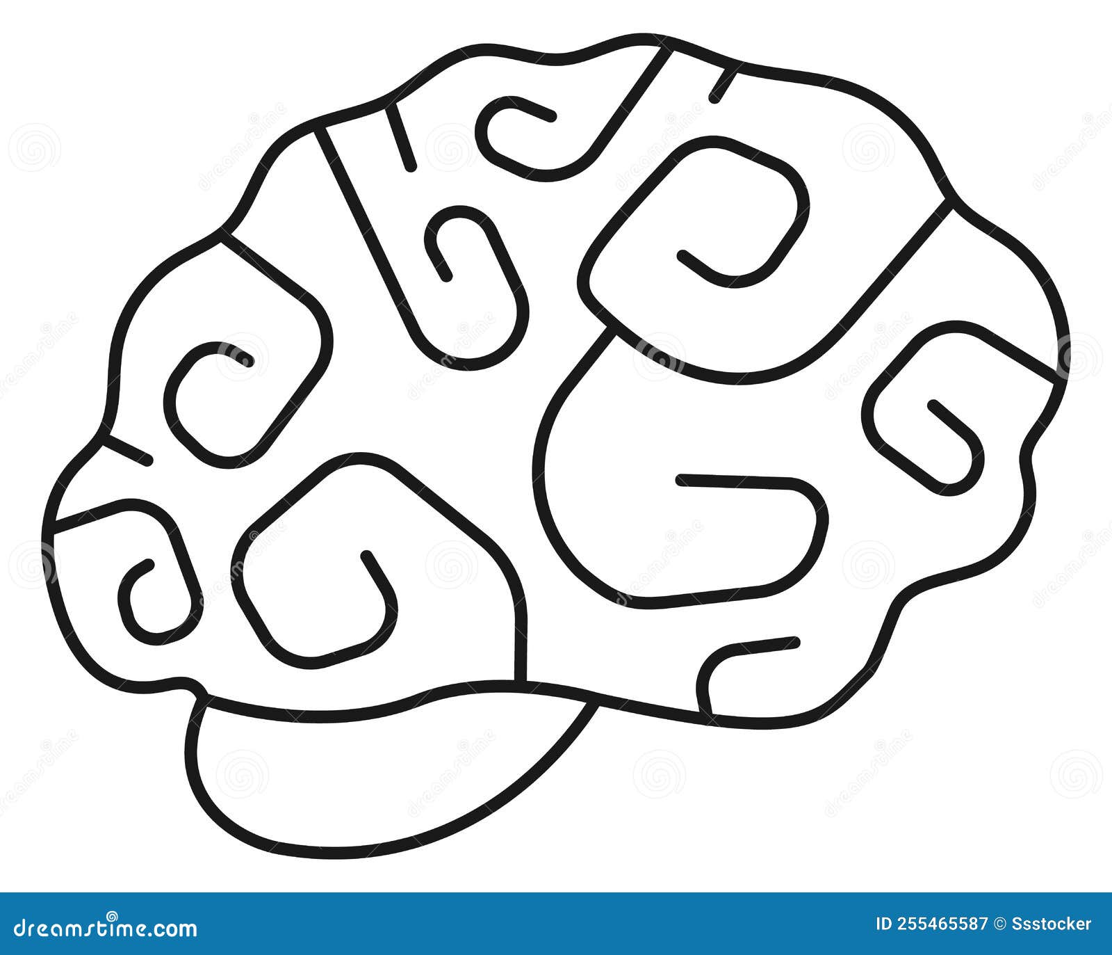 Brain Icon. Mind Black Line Symbol Stock Vector - Illustration of ...