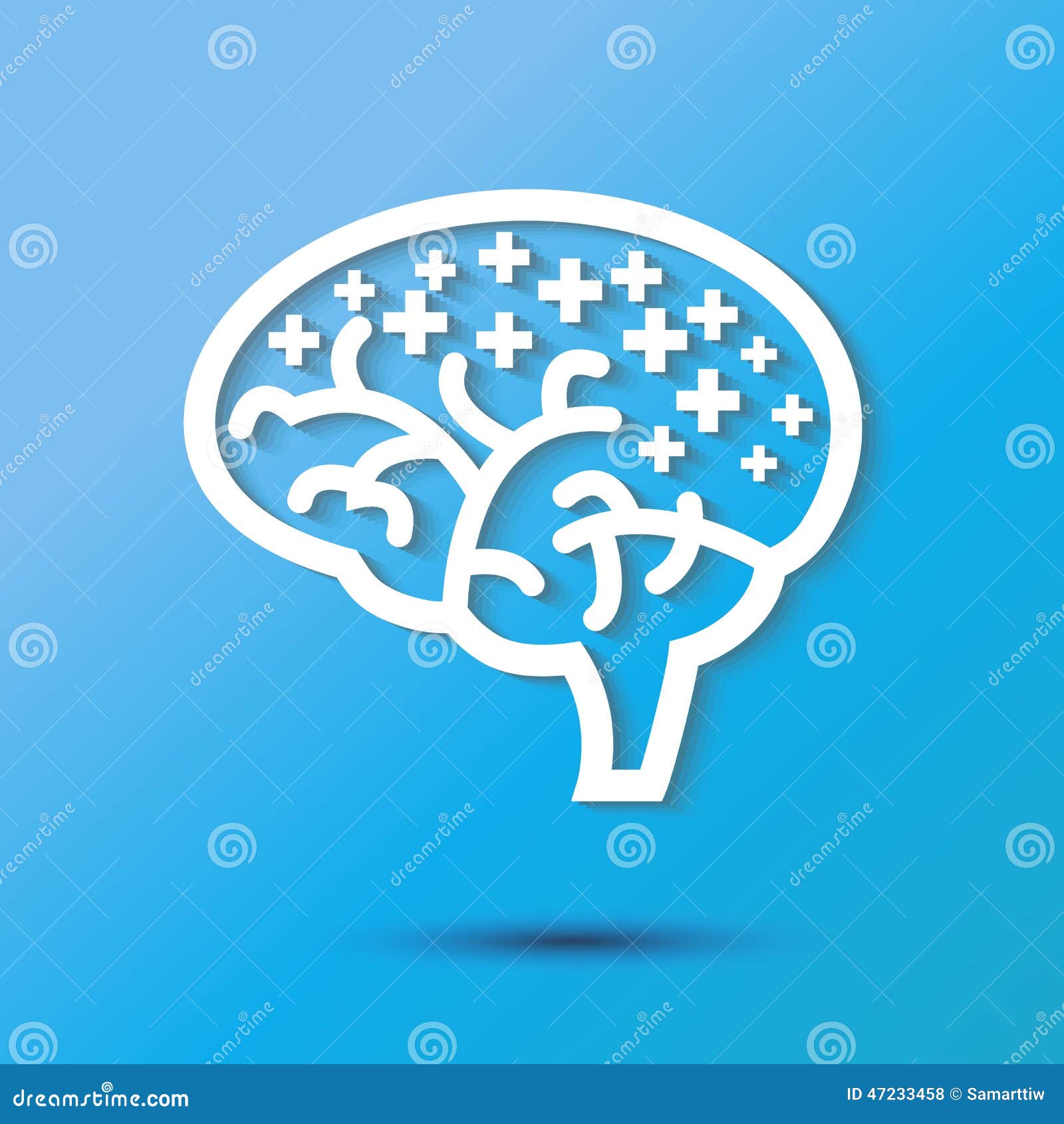 Brain Icon ,positive Thinking Stock Vector - Illustration of neurology ...