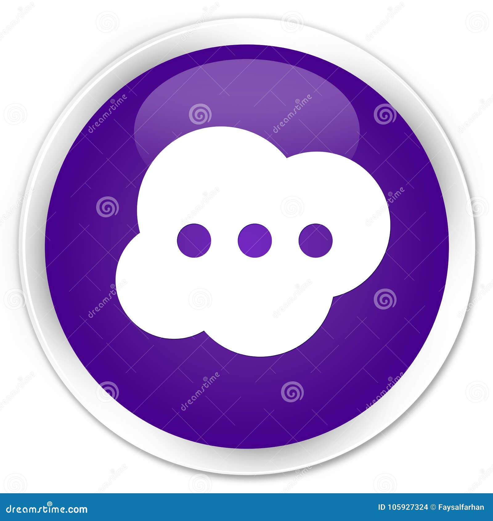 Brain Icon Premium Purple Round Button Stock Illustration ...