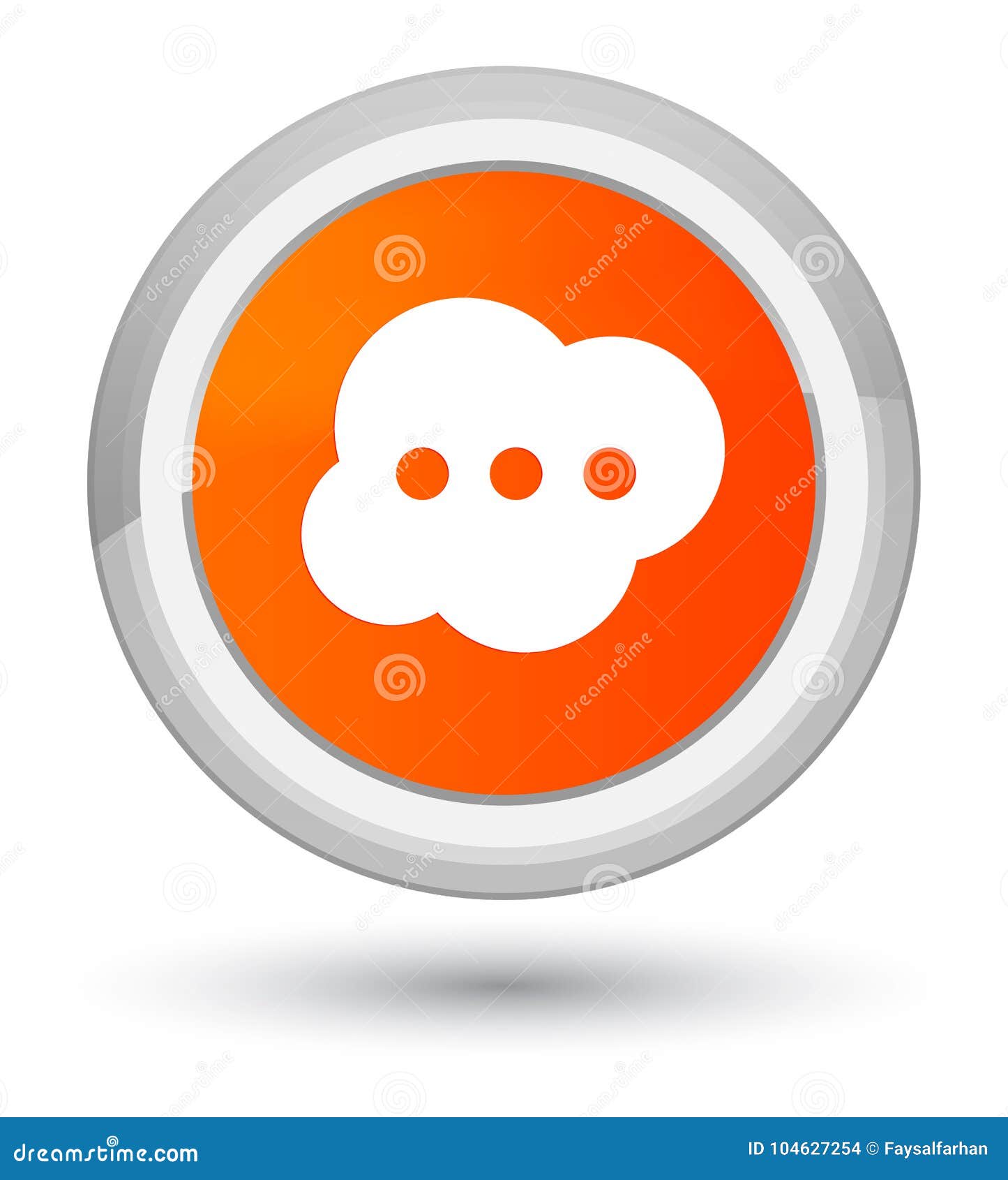 Brain Icon Prime Orange Round Button Stock Illustration - Illustration ...