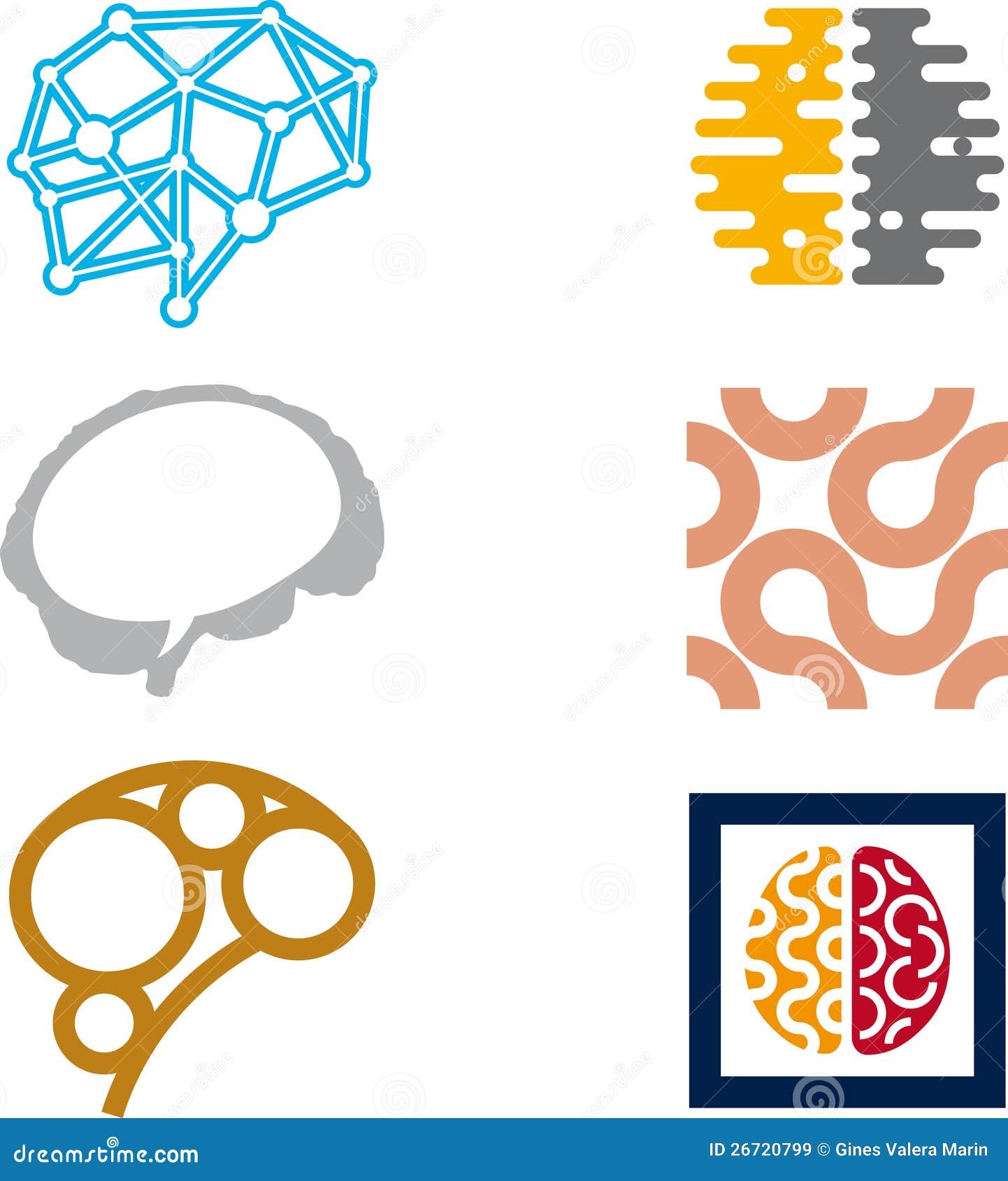 Brain icon set stock vector. Illustration of teamwork - 26720799