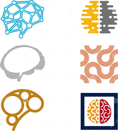 Brain icon set stock vector. Illustration of teamwork - 26720799