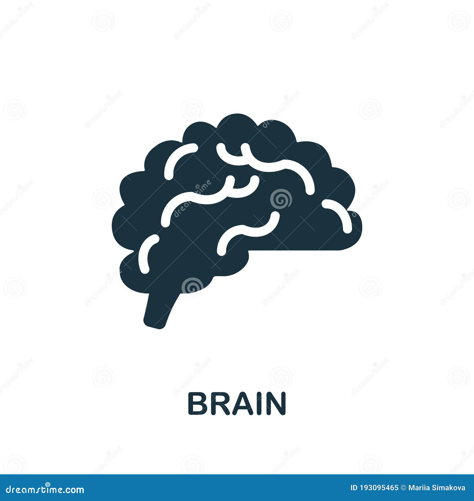 Brain Icon. Simple Element from Internal Organs Collection. Creative ...