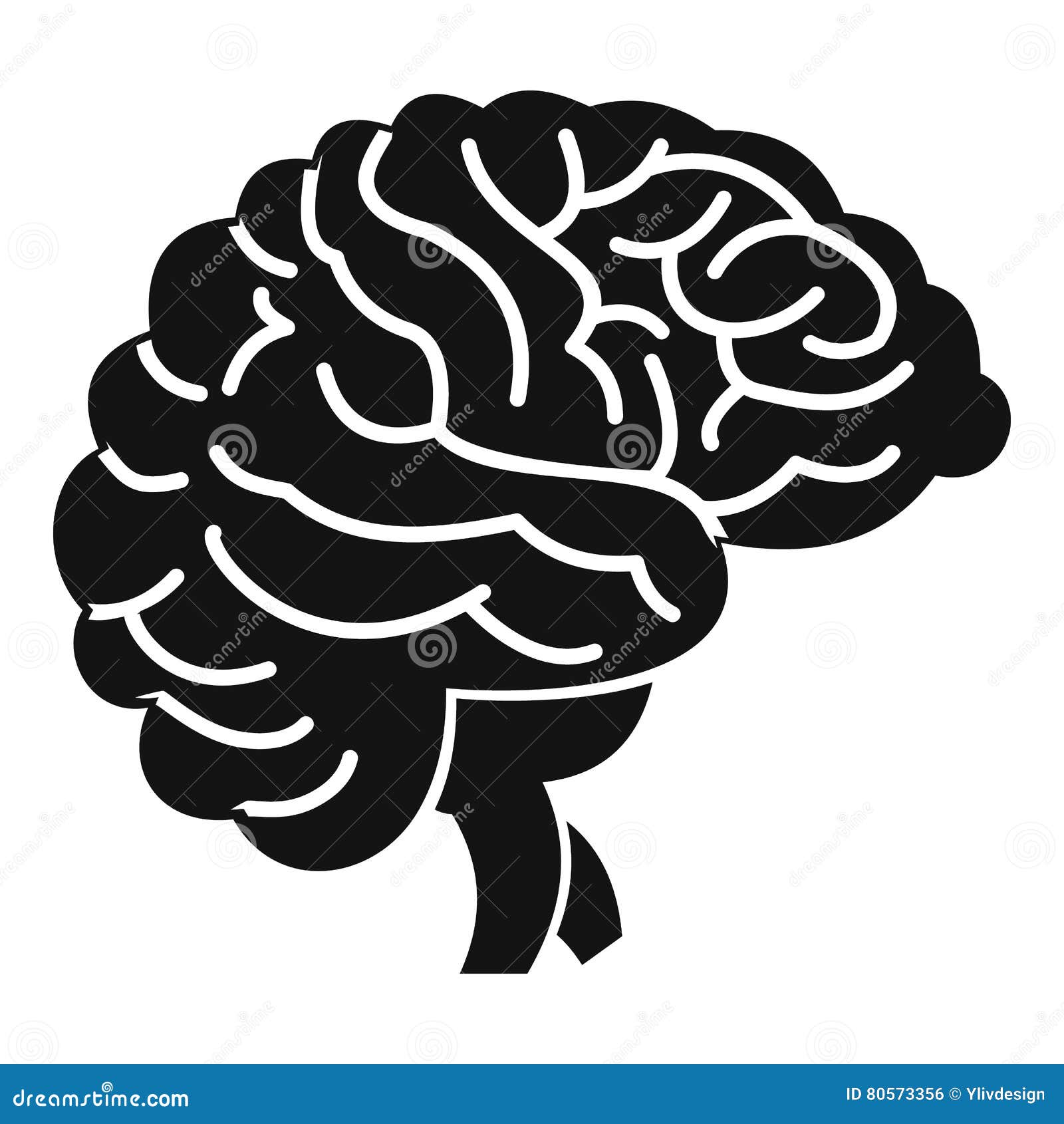 Brain icon, simple style stock vector. Illustration of science - 80573356