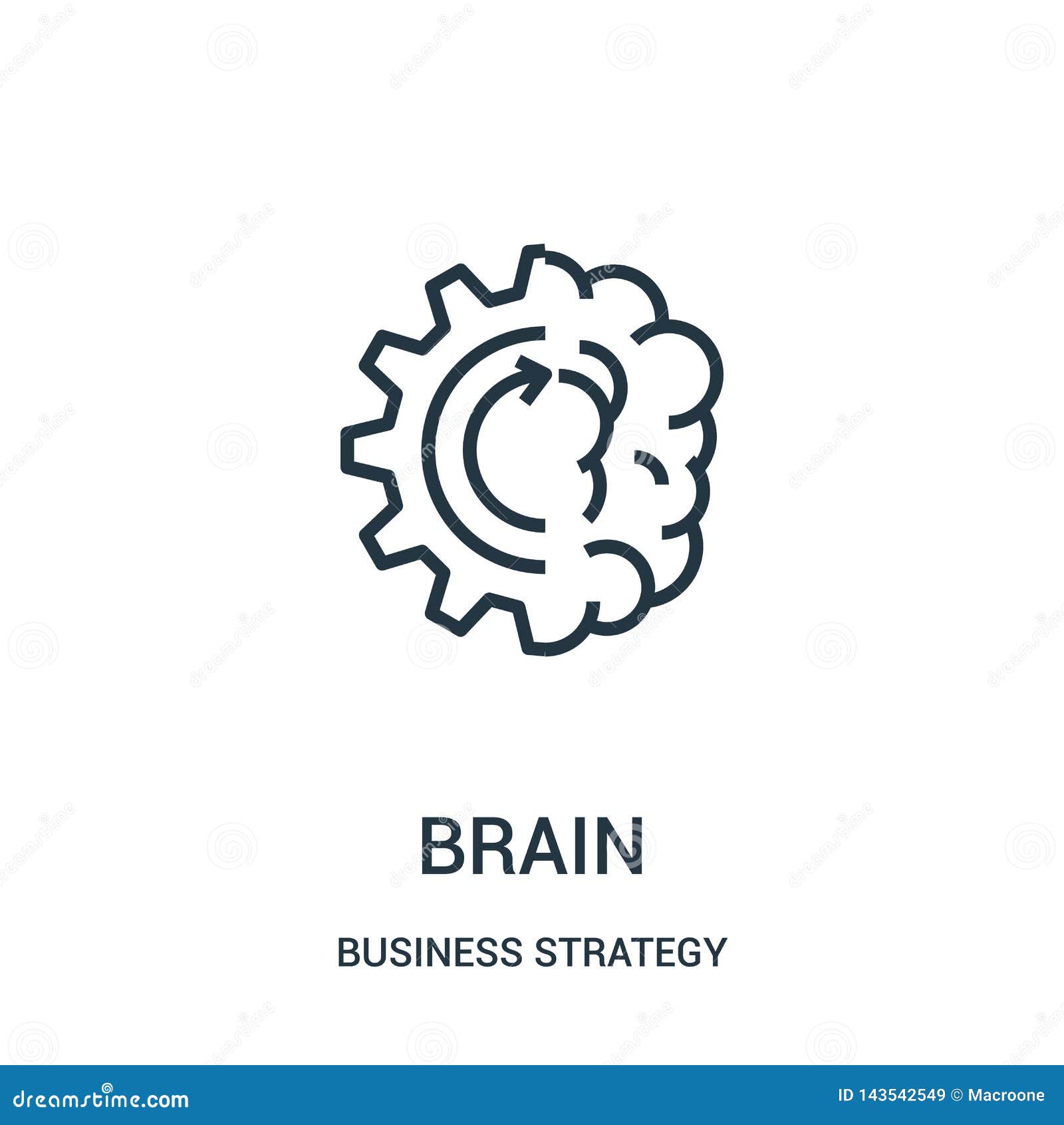 Brain Icon Vector from Business Strategy Collection. Thin Line Brain ...