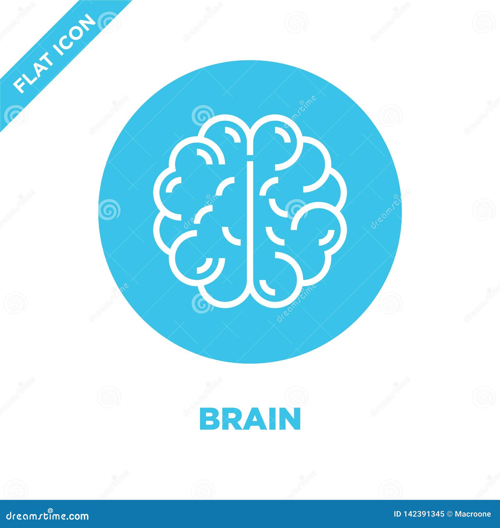 Brain Icon Vector from Human Organs Collection. Thin Line Brain Outline ...