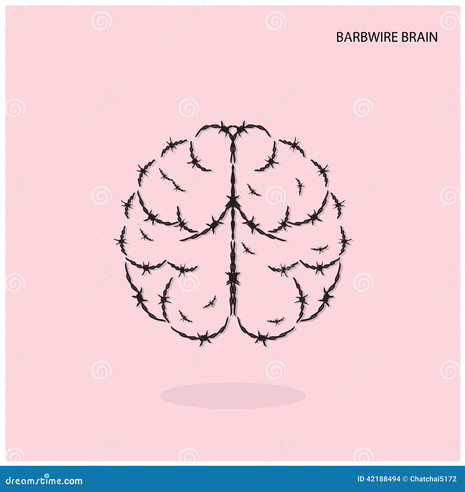 Brain And Barbed Wire. Sick Brains Internal Organs Human Anatomy Vector ...