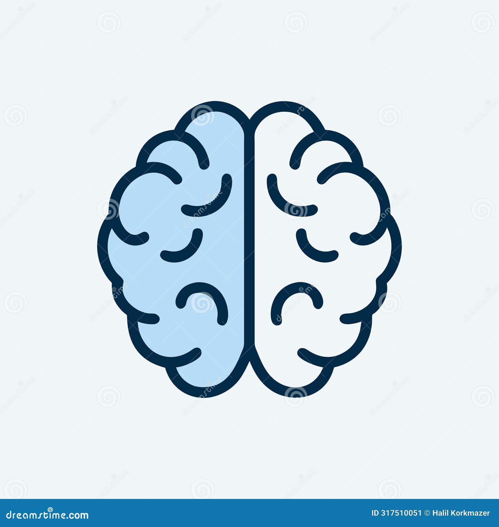 Brain Icon. Vector Illustration of Human Brain. Flat Design Style ...