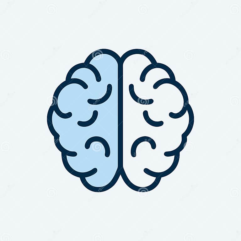 Brain Icon. Vector Illustration of Human Brain. Flat Design Style ...