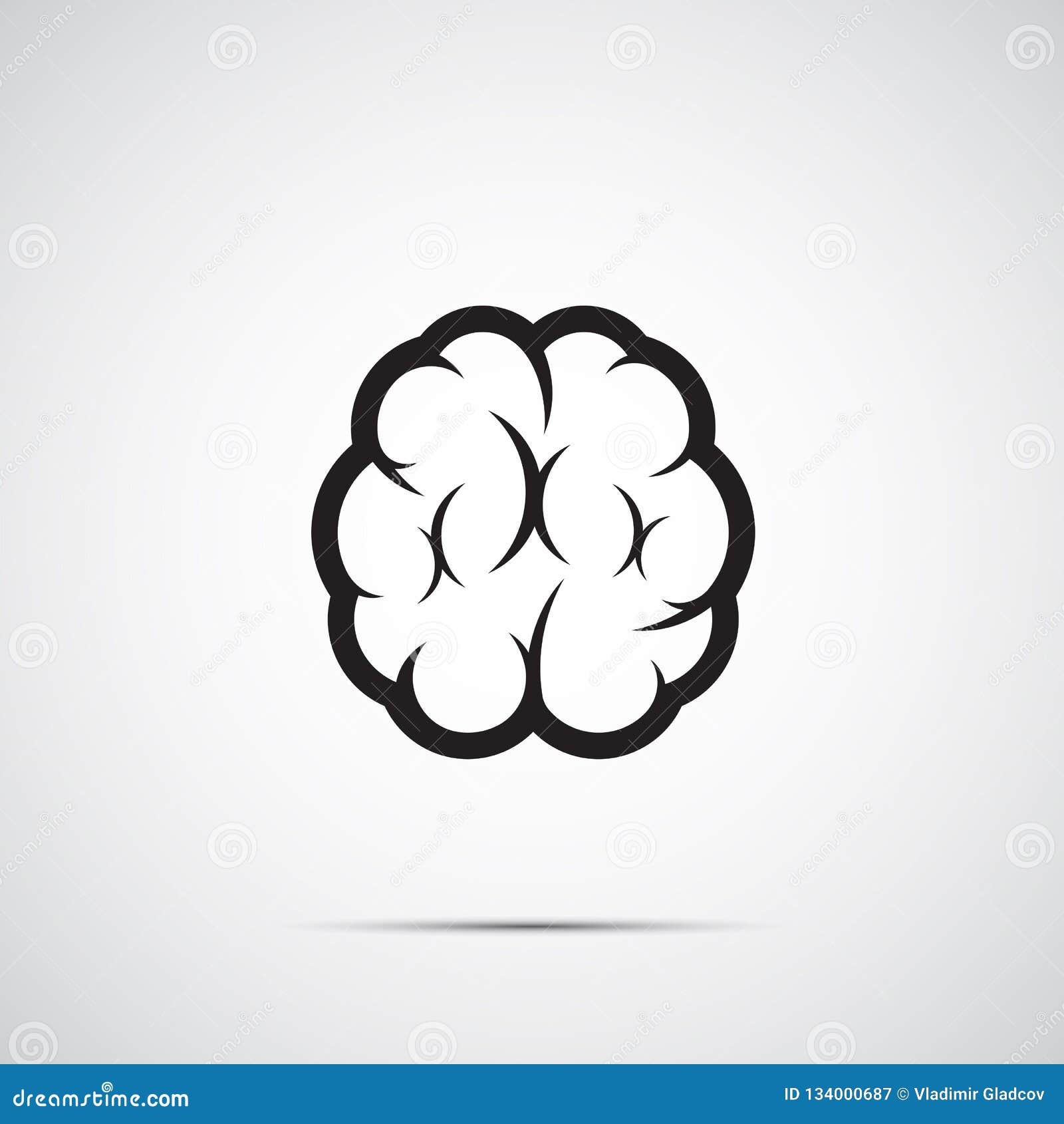 Brain icon vector stock vector. Illustration of anatomy - 134000687