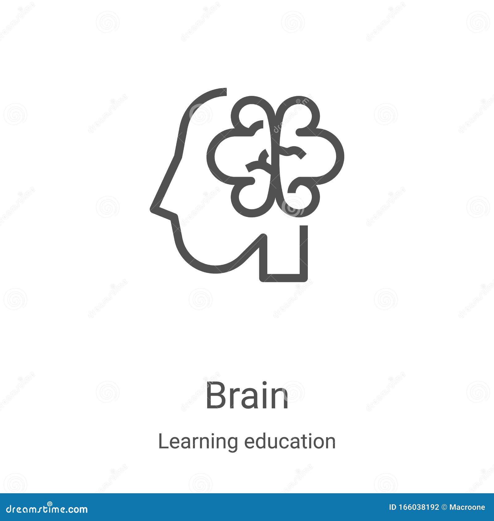 Brain Icon Vector from Learning Education Collection. Thin Line Brain ...