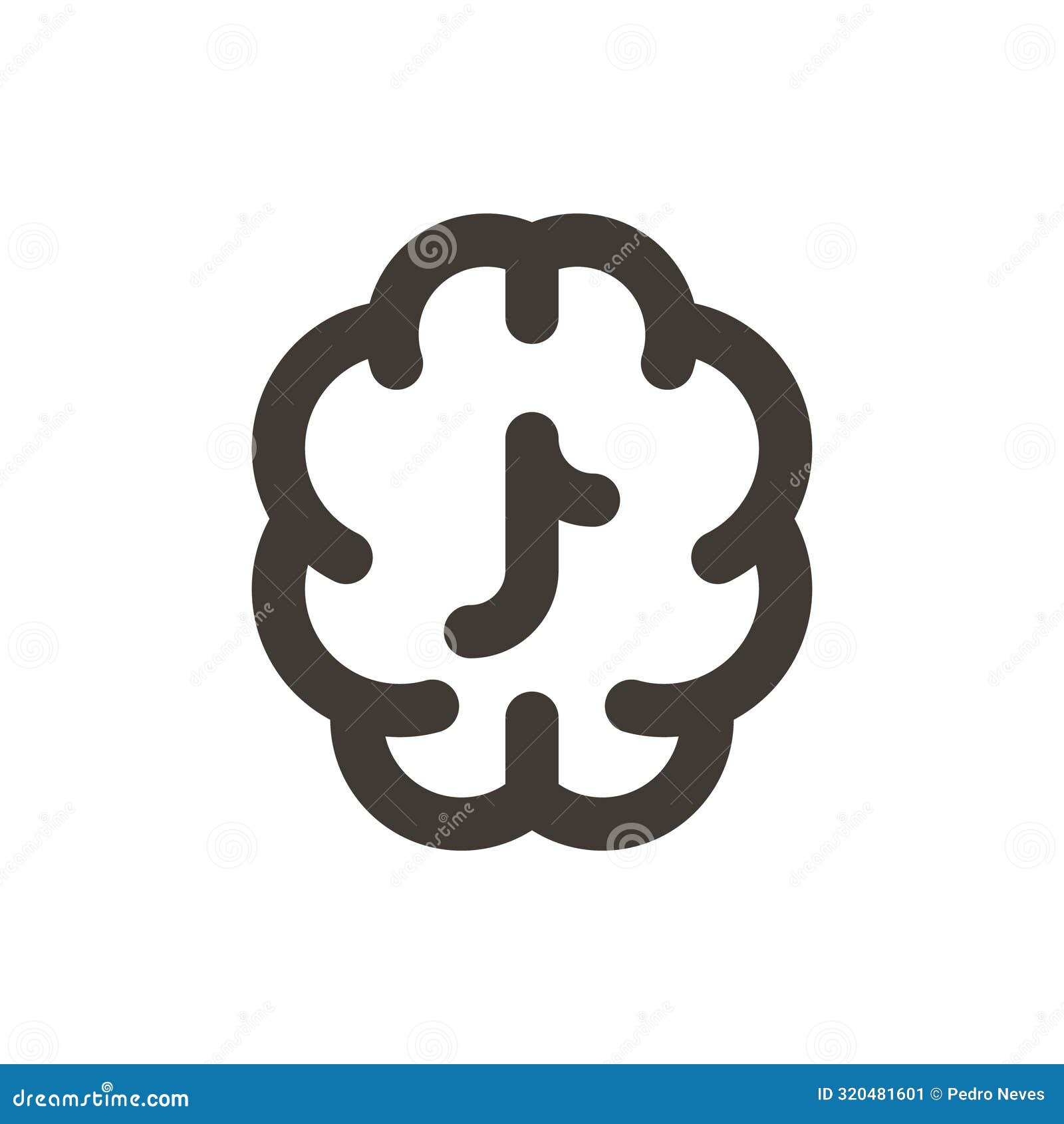 Brain Icon. Vector Ultra Minimal Thick Stroke Graphic Icon Stock Vector ...