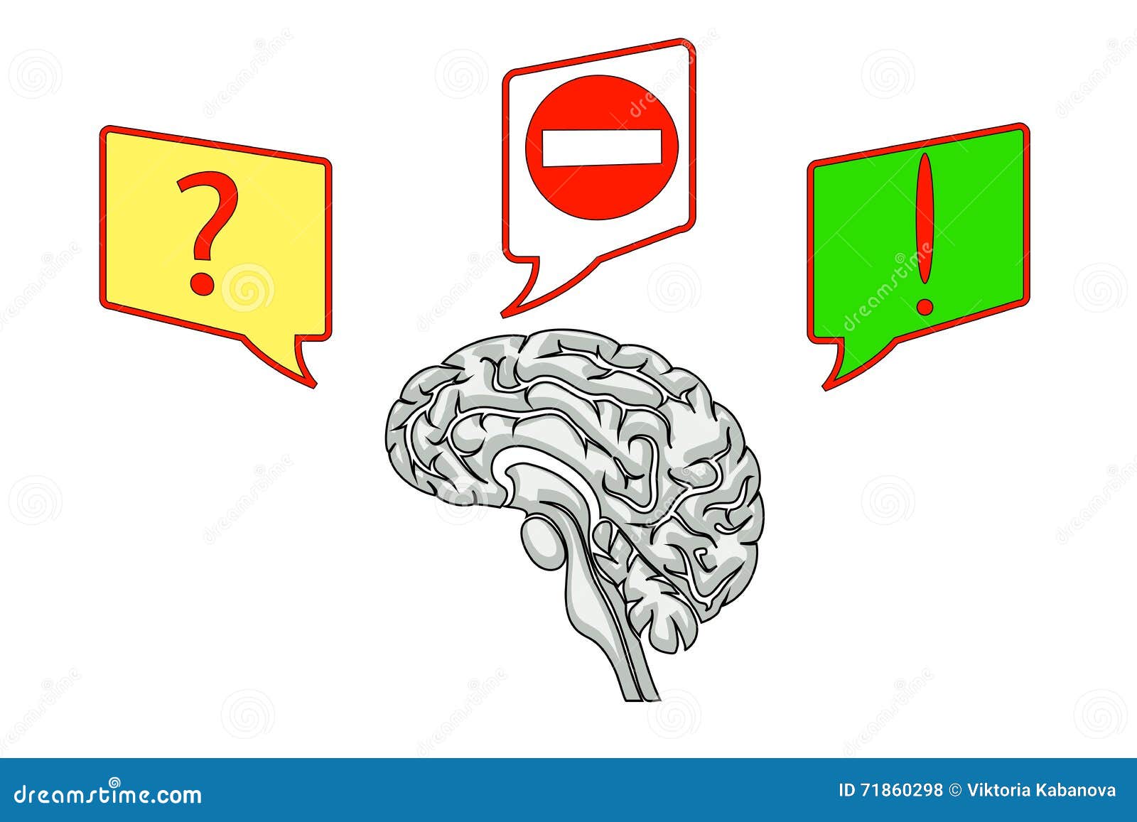 Brain with Icons of Questions and Ideas Stock Vector - Illustration of ...