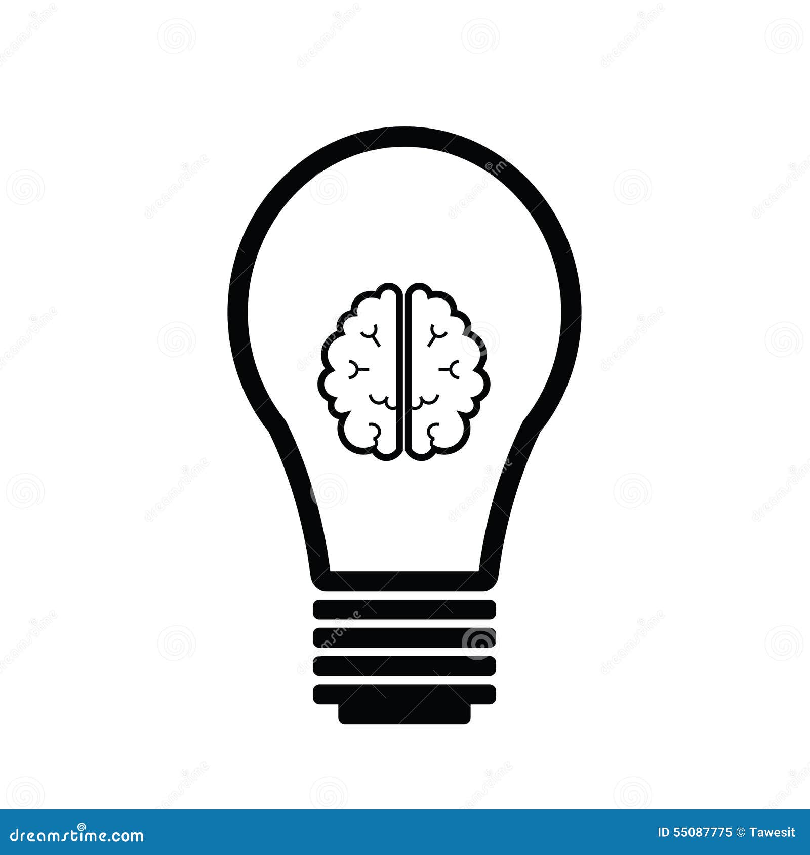 Brain idea stock vector. Illustration of graphic, lamp - 55087775