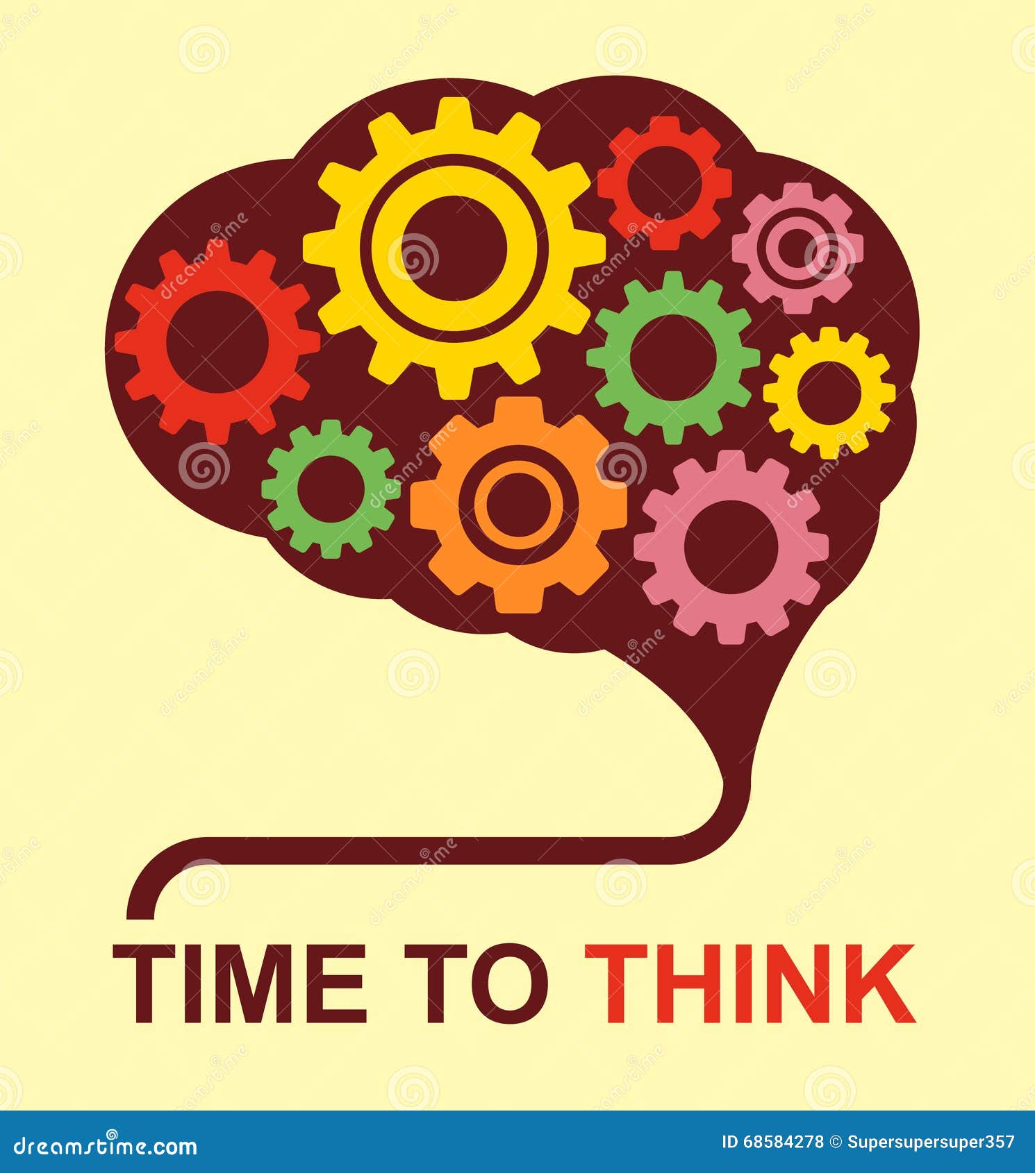 Brain Idea Concept Poster, Time To Think Stock Vector - Illustration of ...