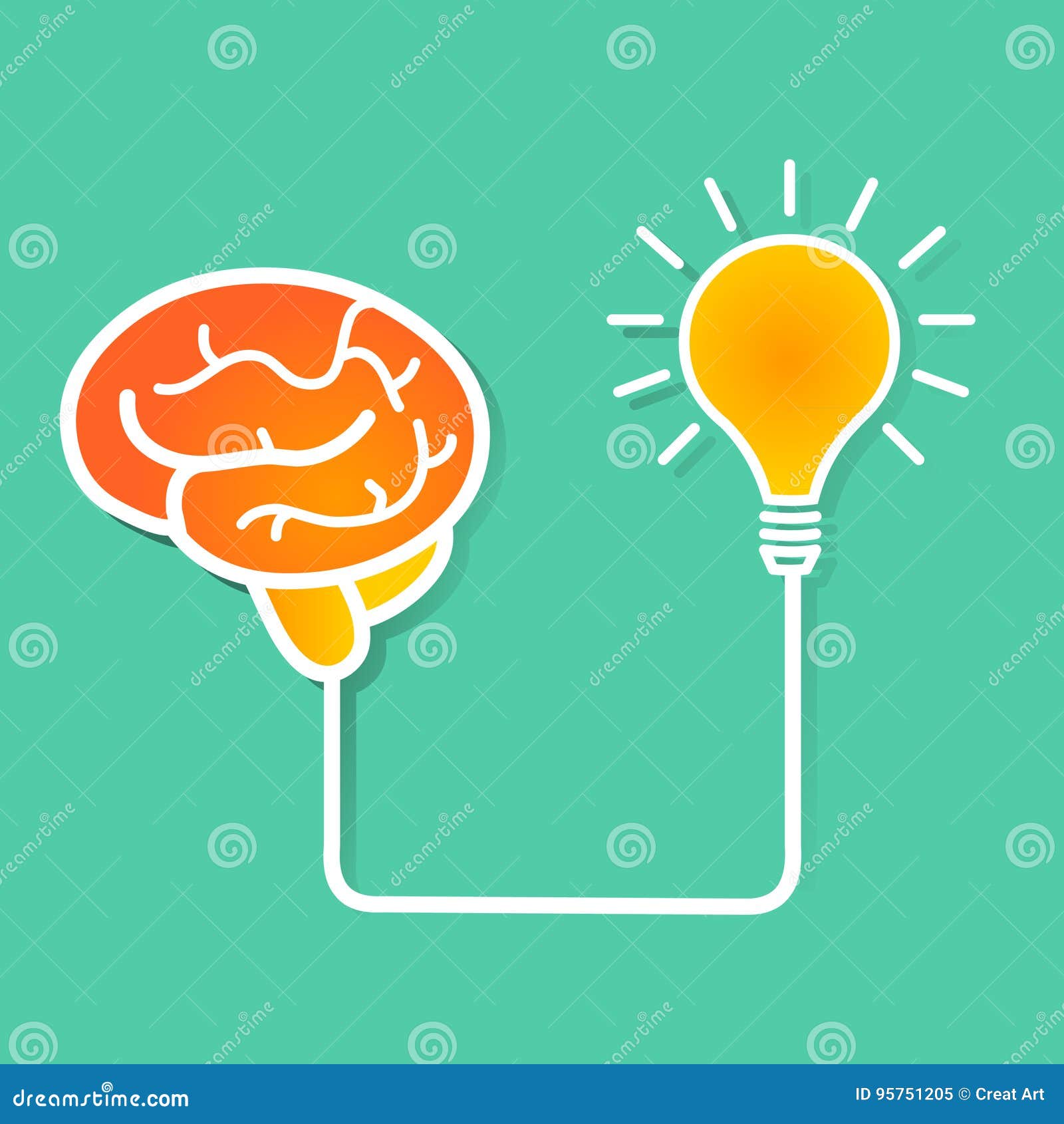 Brain and idea stock vector. Illustration of think, human - 95751205