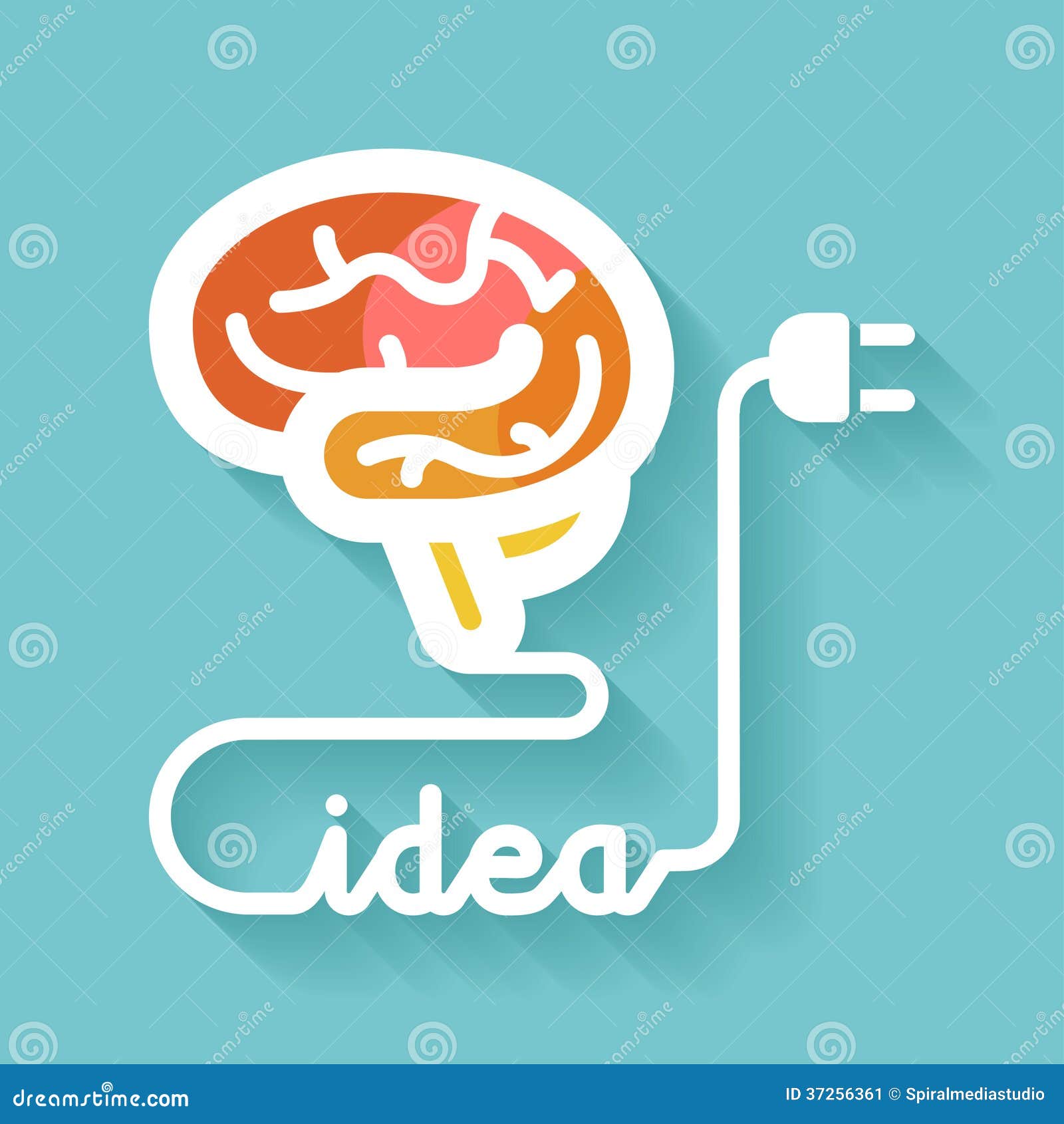 Brain and idea stock vector. Illustration of abstract - 37256361