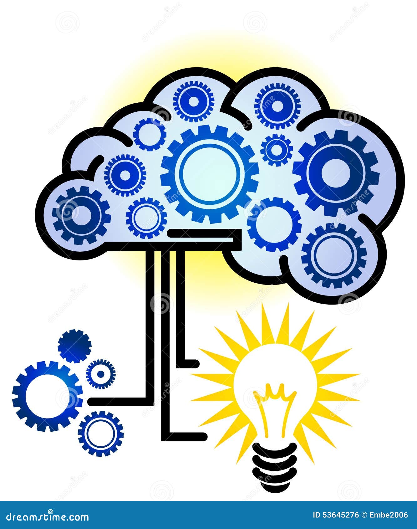 Brain Idea Icon stock vector. Illustration of question - 53645276