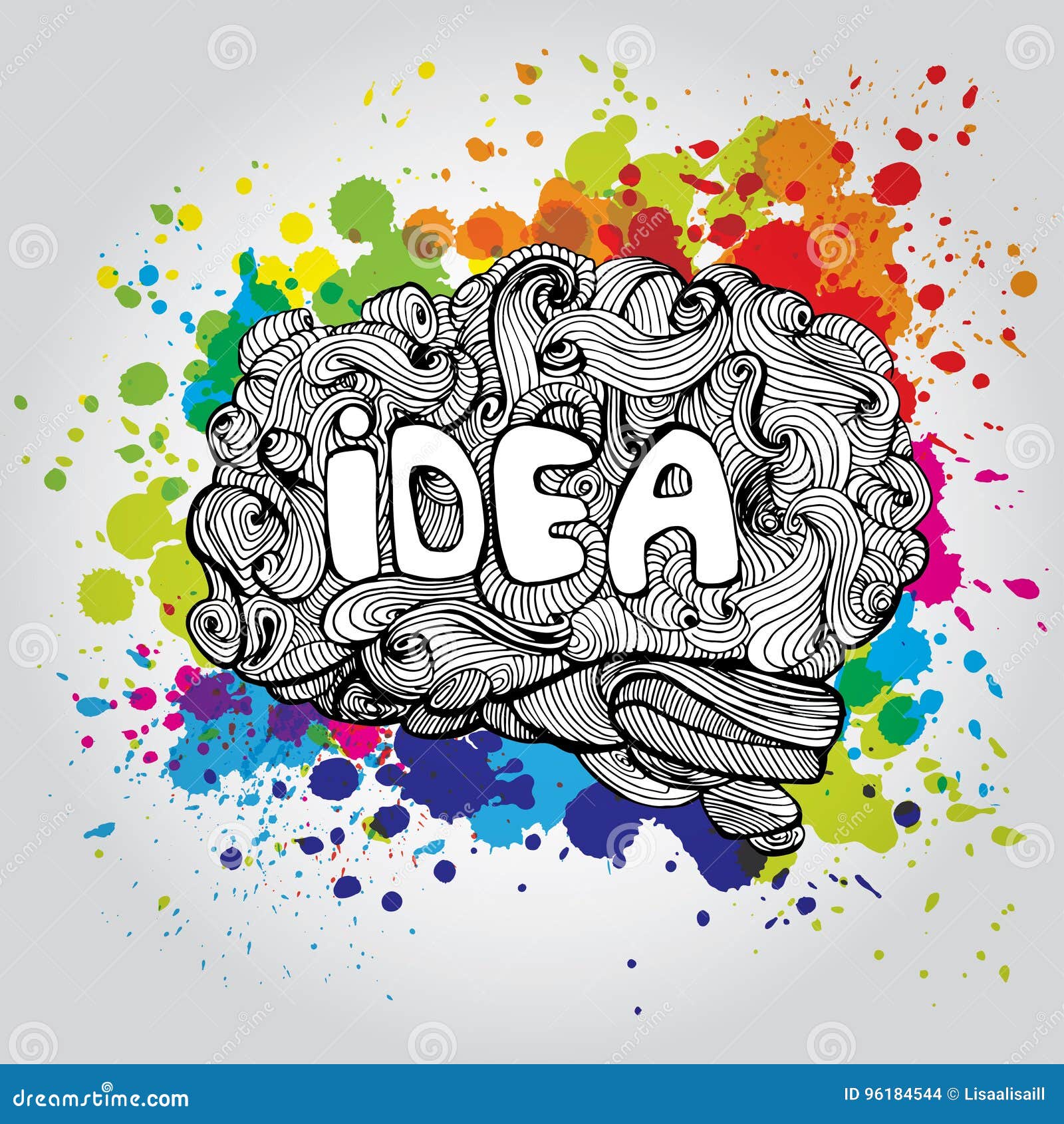 Brain Idea Illustration. Doodle Vector Concept about Human Brain Stock ...