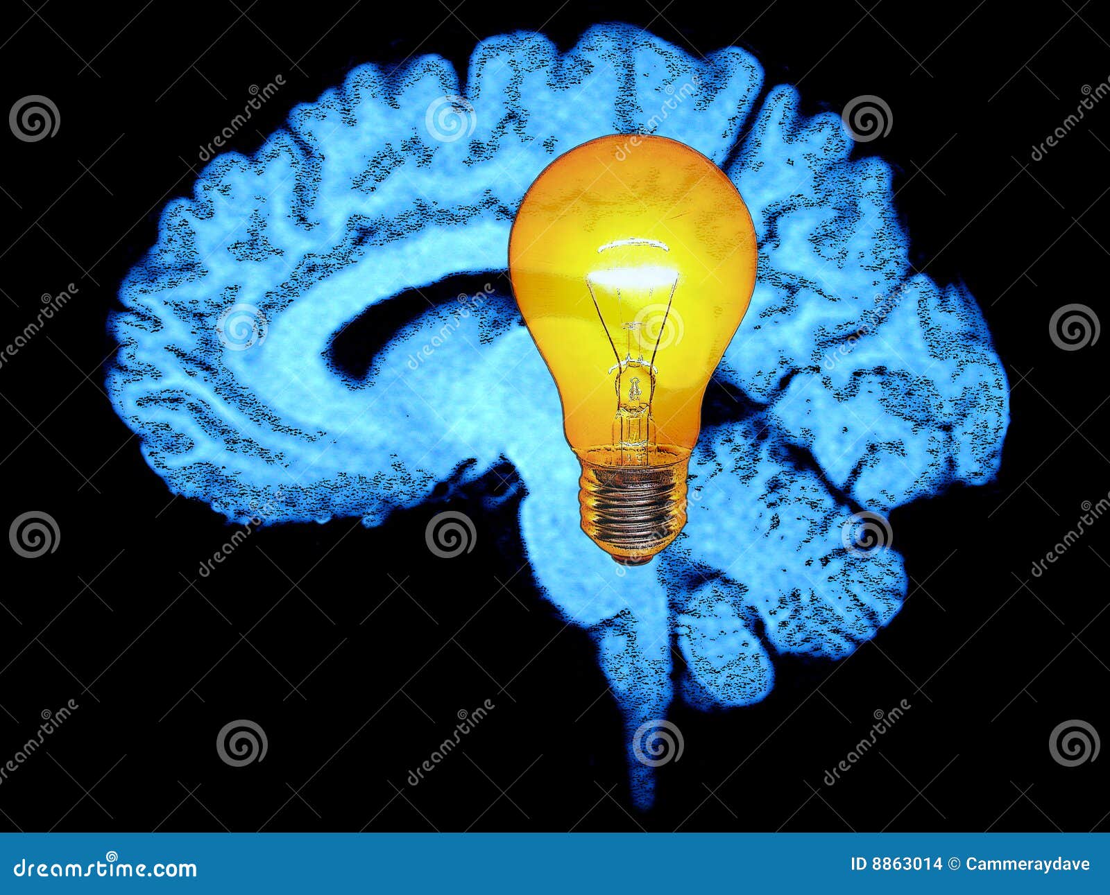 Brain Idea light Bulb stock illustration. Illustration of inventive ...