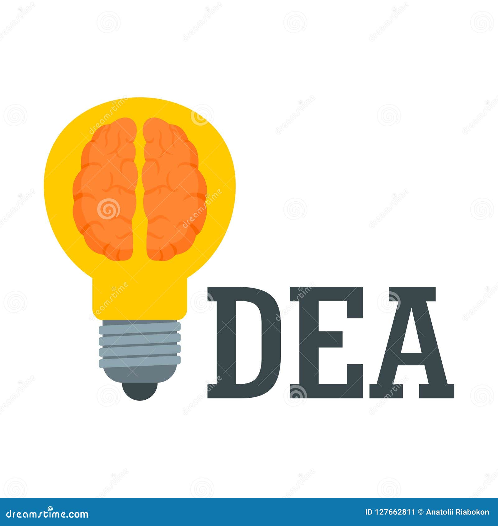Brain Idea Logo, Flat Style Stock Vector - Illustration of creative ...