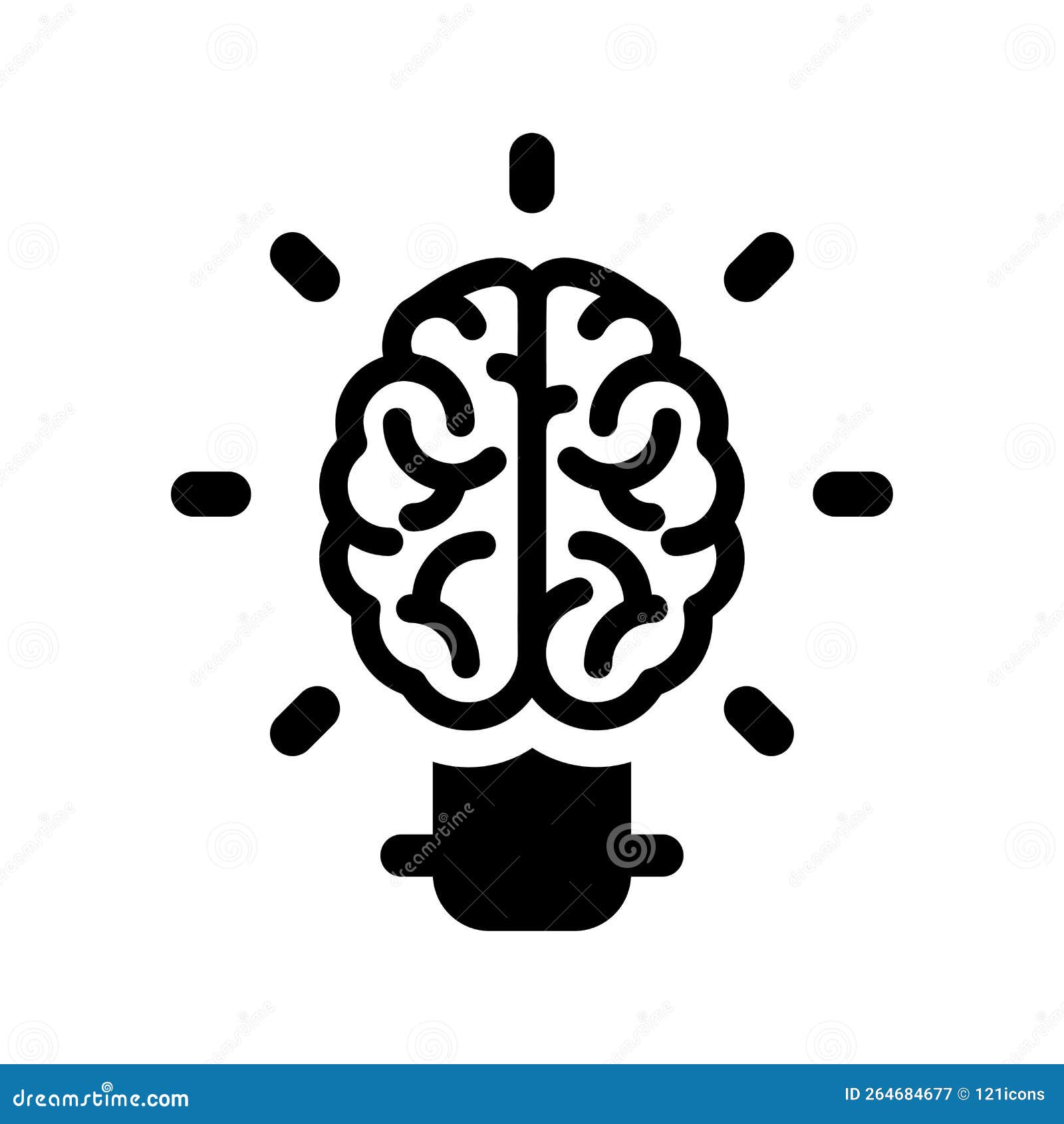 Brain, Idea, Mind Icon. Black Vector Graphics Stock Illustration ...