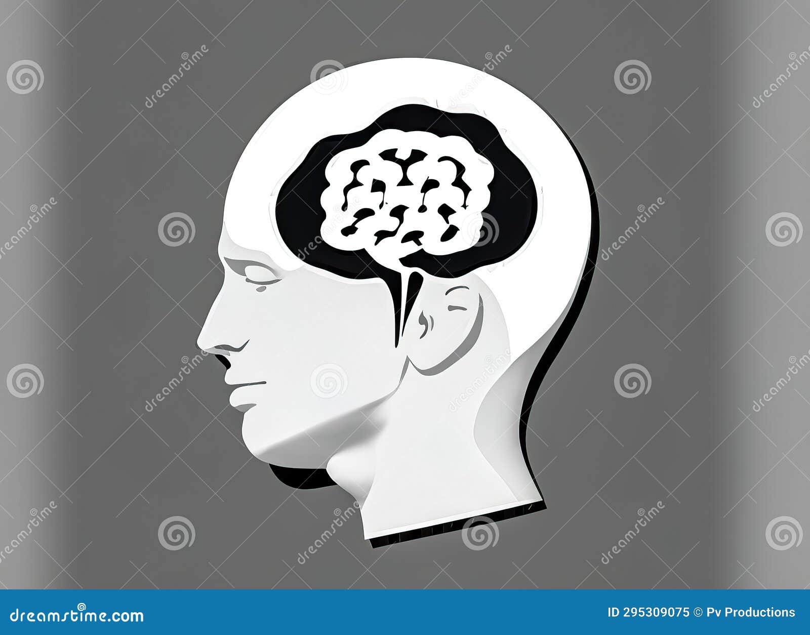 Brain Illustration, Human Mind Symbol, Creative Idea Concept. Stock ...