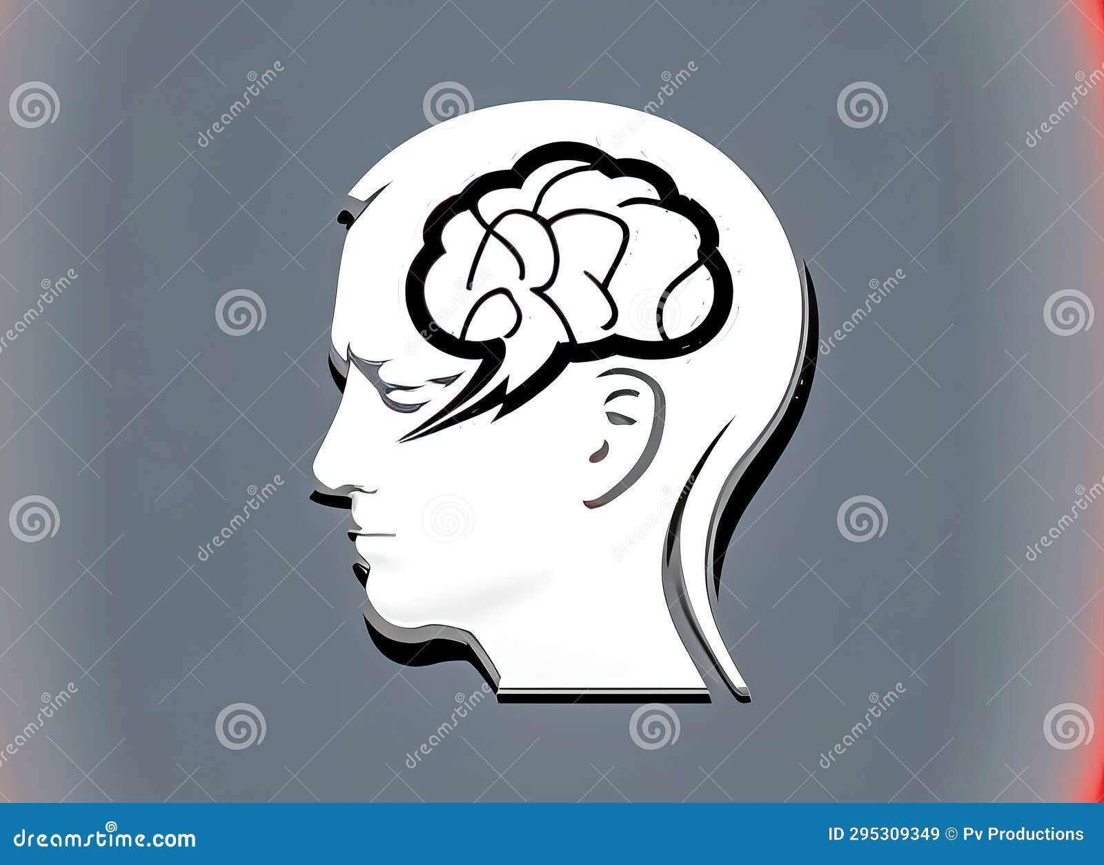 Brain Illustration, Human Mind Symbol, Creative Idea Concept. Stock ...