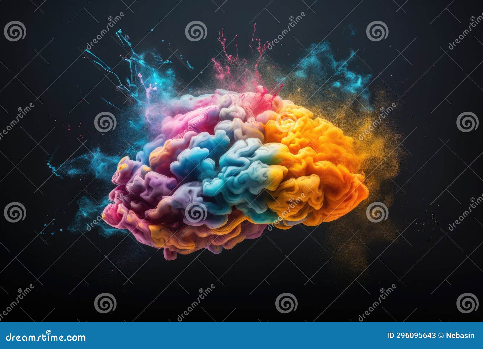 Brain Illustration in Vibrant Colors, Symbolizing the Multifaceted ...