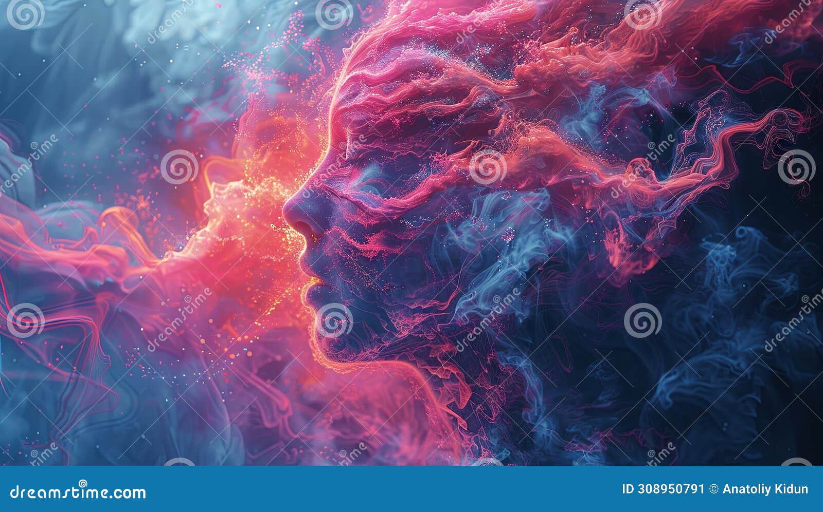 Brain Image of Computer Screen Creative Thinking, in the Style of Color ...