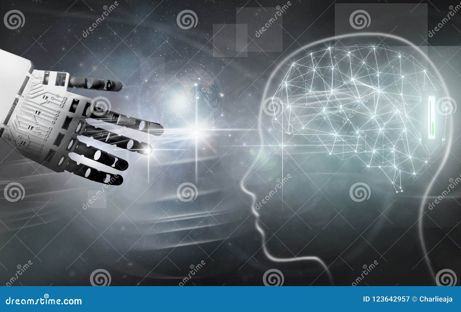 Brain Implant Robot Connection Stock Image - Image of mental, human ...