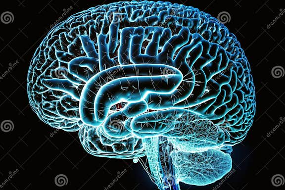 Brain Implanted with Artificial Inteligence Microchips. Ai Brain. Human ...