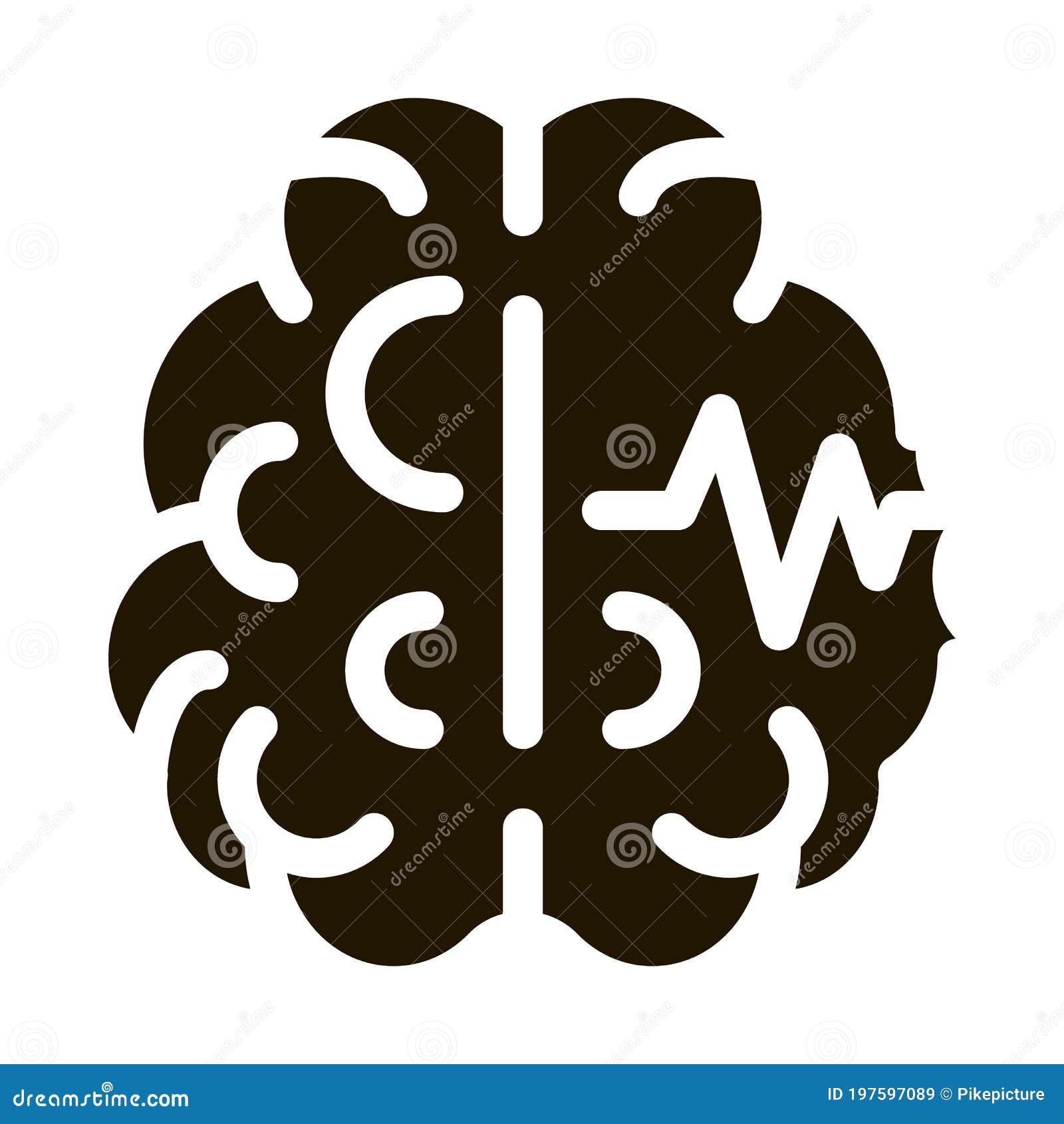 Brain Impulse Icon Vector Glyph Illustration Stock Vector ...
