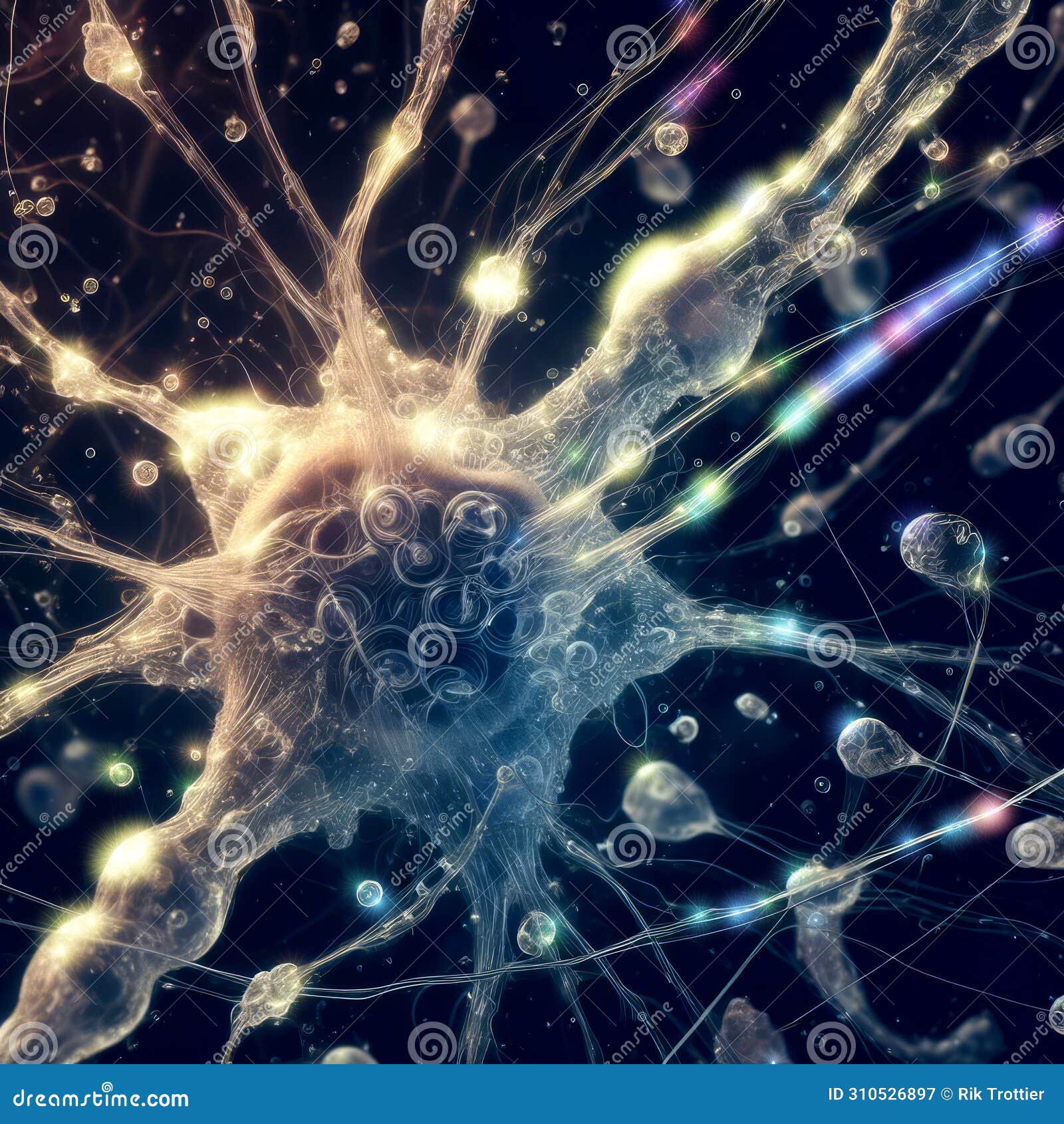 Brain Impulses. Neuron System Stock Illustration - Illustration of head ...
