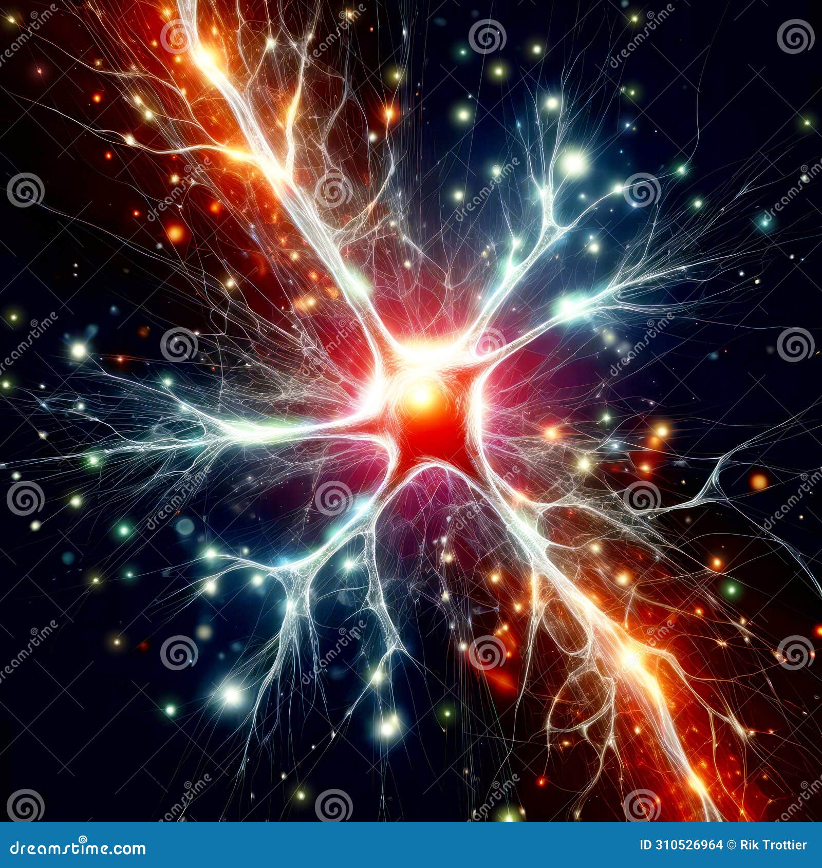 Brain Impulses. Neuron System Stock Illustration - Illustration of ...