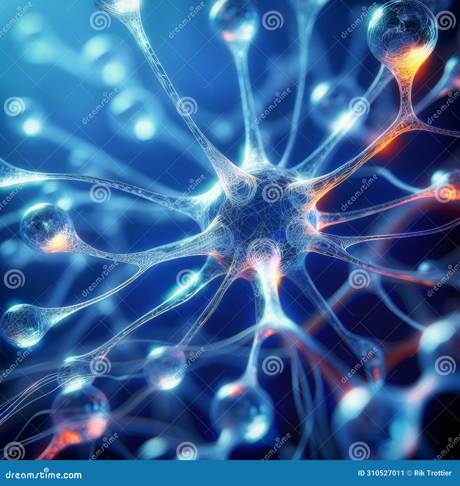 Brain Impulses. Neuron System. Human Anatomy Royalty-Free Stock Image ...